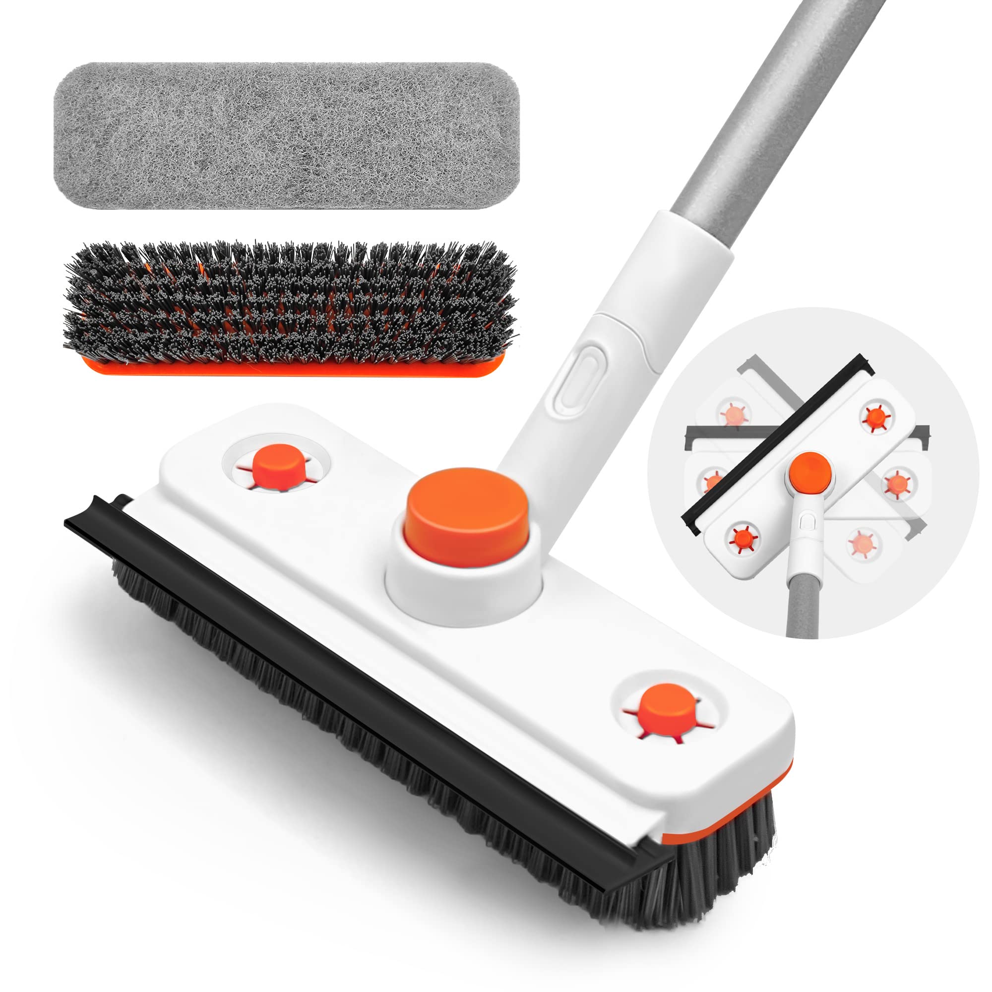 Long Handled Tub Tile Scrubber, ZUBULUN 60 Inches Shower Cleaning Brush ...