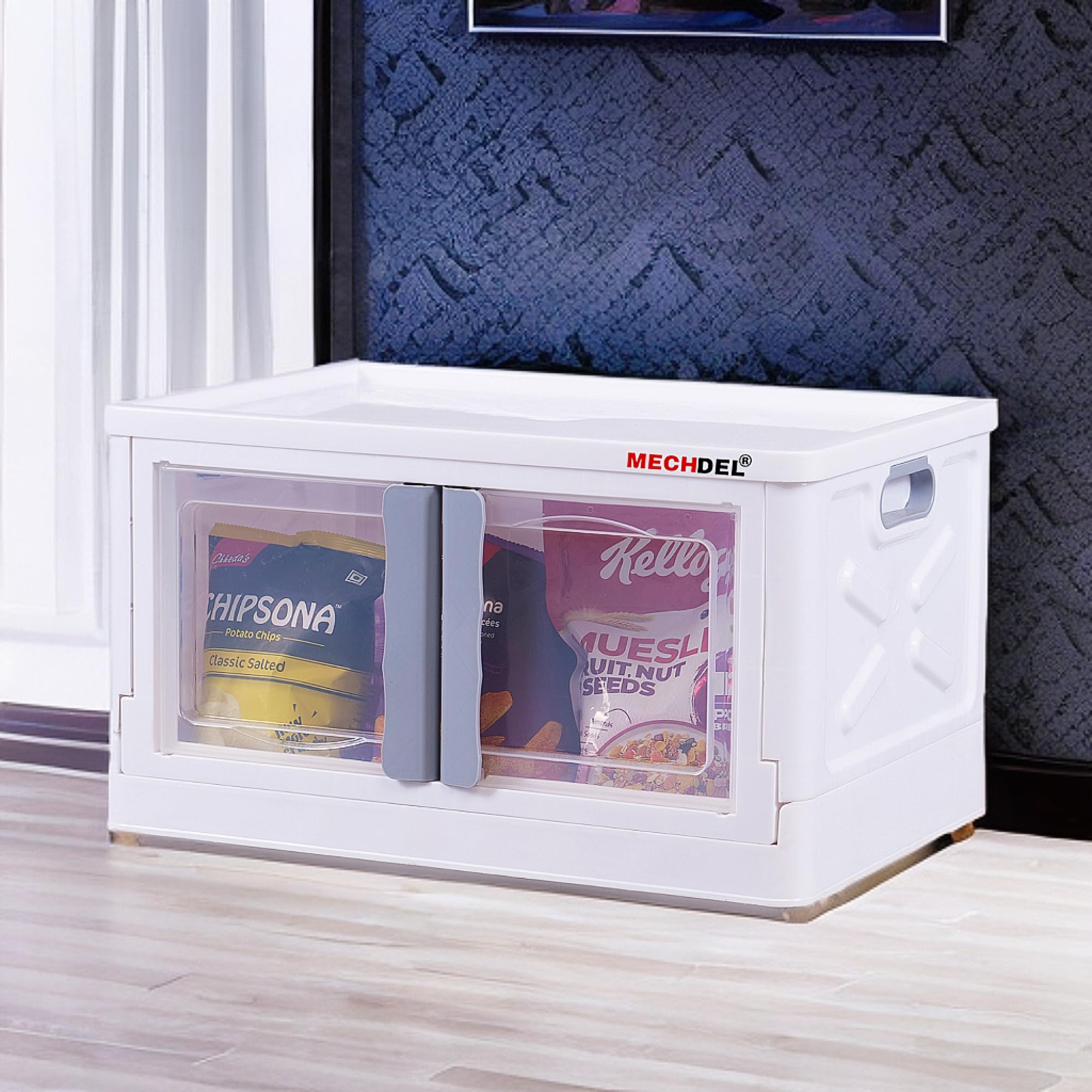 mechdel Collapsible Storage Bins with Double Door with Top Lid Opening ...