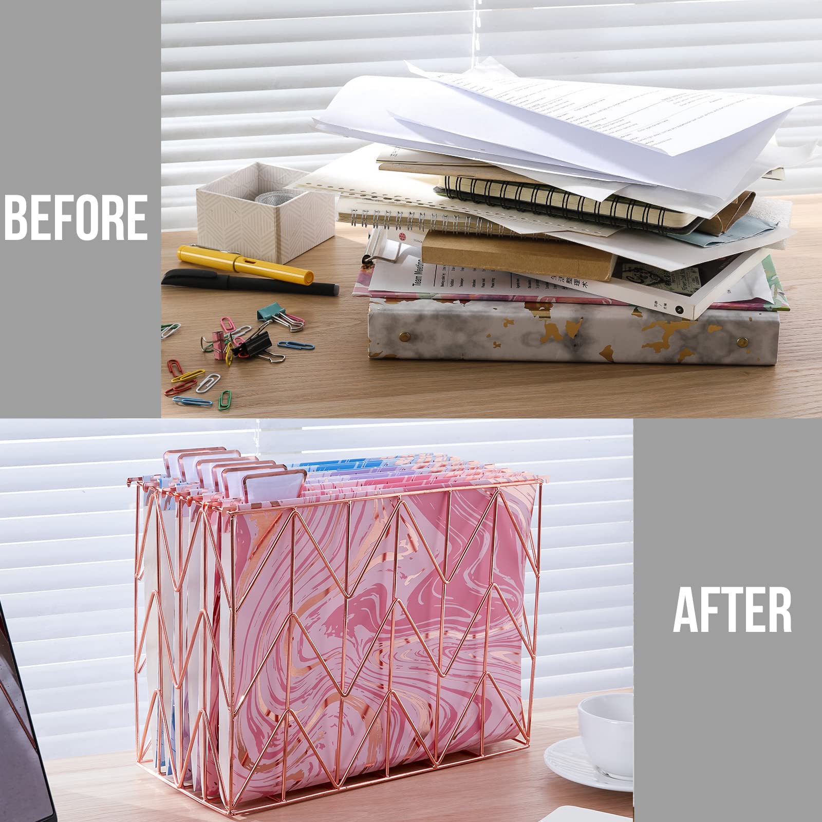 Snapklik.com : Y YOMA 6 Pack Rose Gold Hanging File Folders Letter Size ...