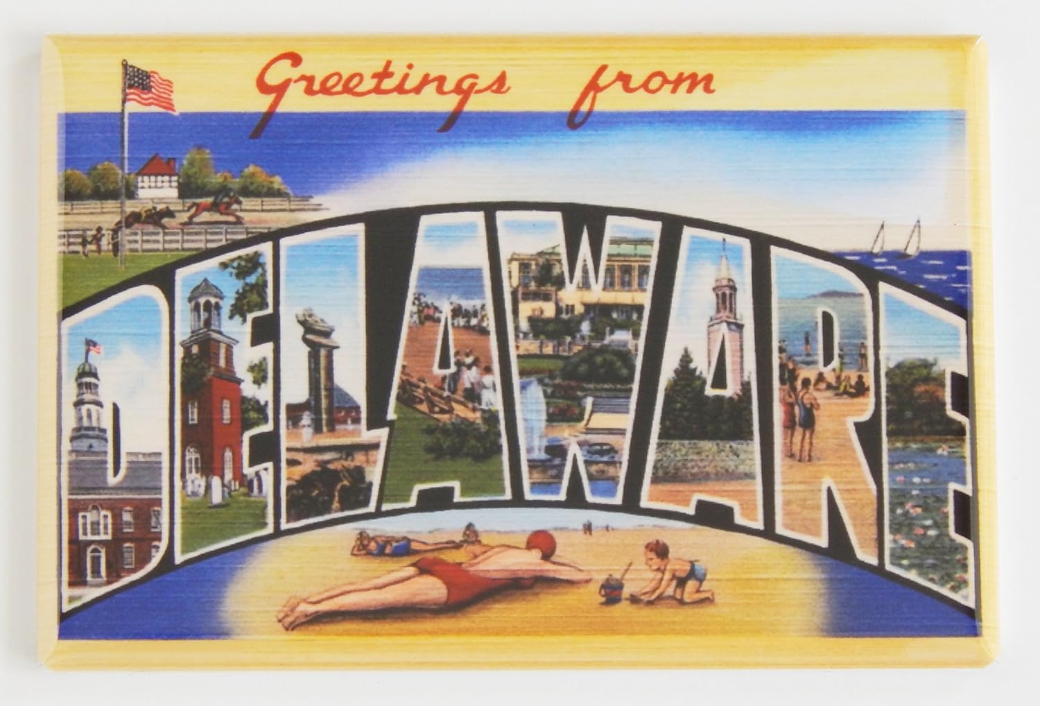 Amazon.com: Greetings From Delaware Fridge Magnet (2 x 3 inches): Home ...