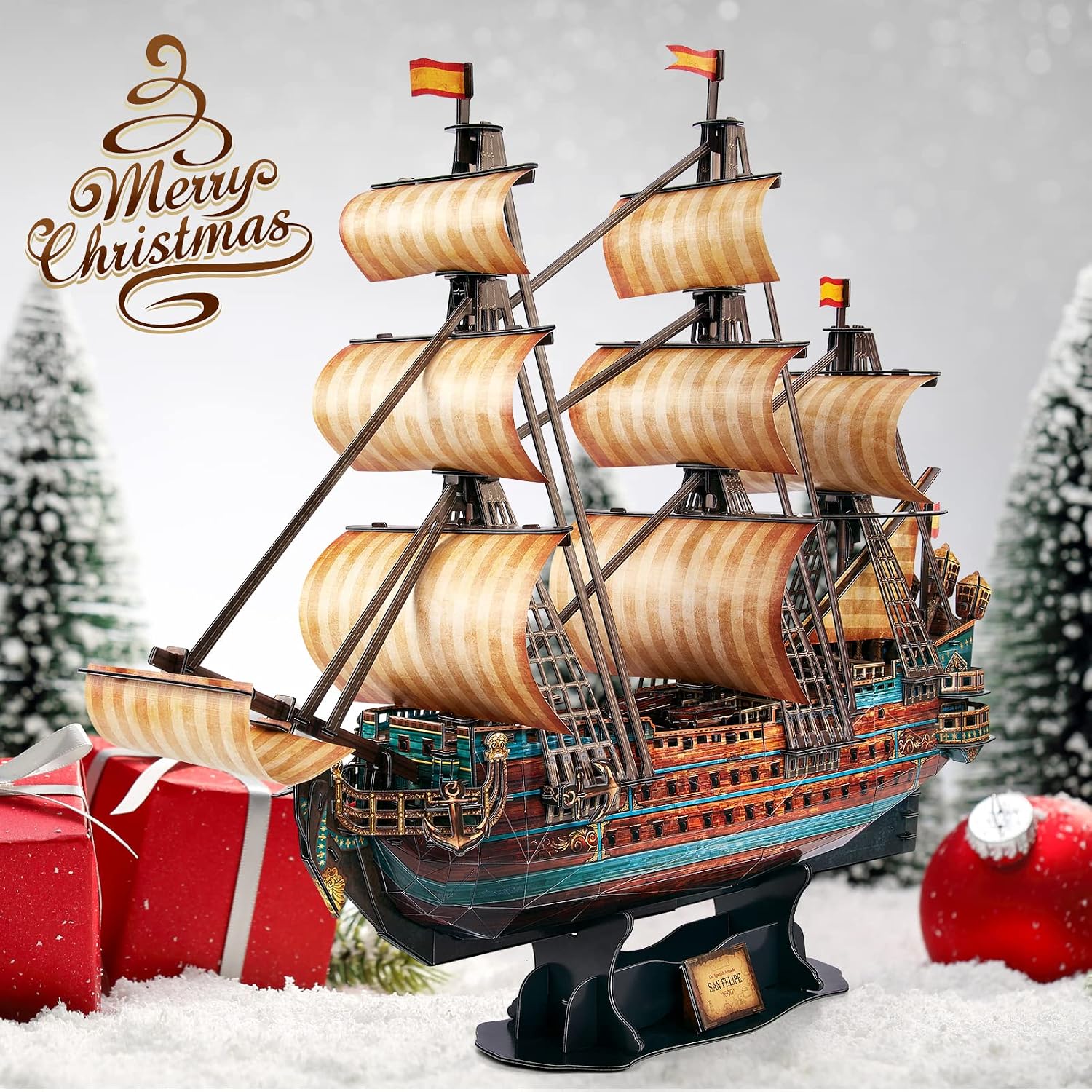 CubicFun 3D Puzzles Model Ship Boat Construction Kit the San Felipe ...