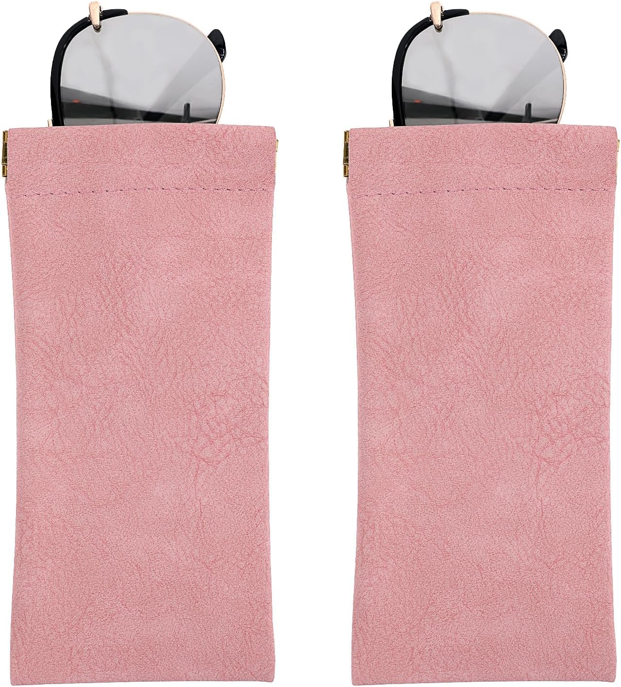 Grevosea 2 Pack Sunglass Case, Soft Glasses Case Portable Squeeze Top ...