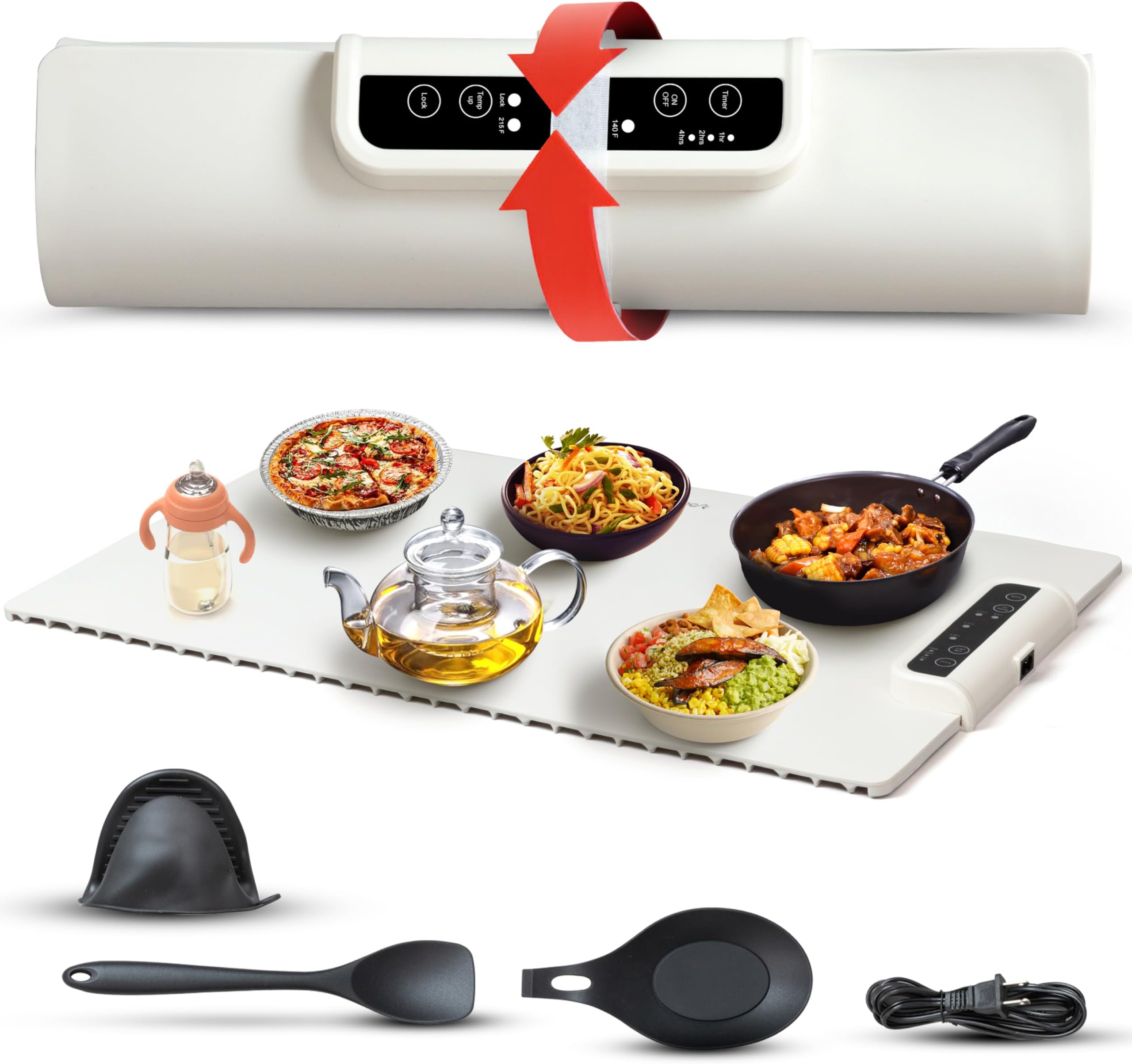 Amazon.com: Food Warming Mat WochiTV Electric Warming Tray with 6 Level ...