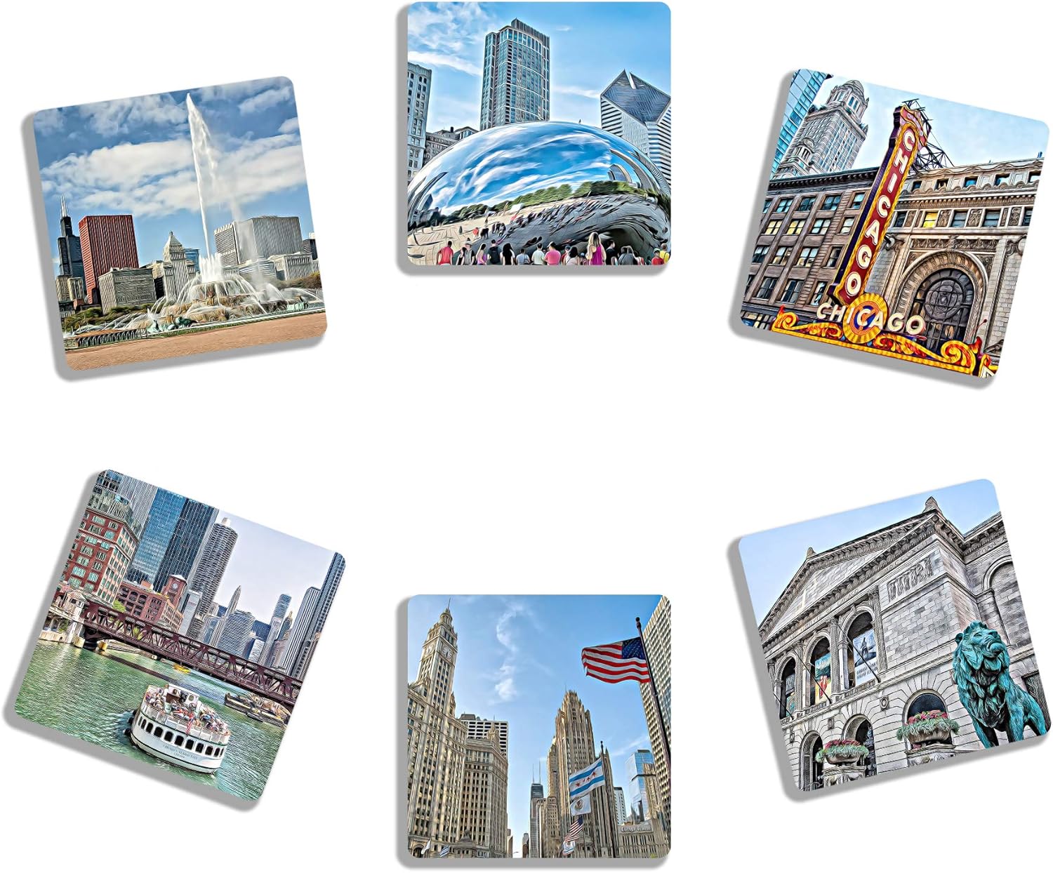 Amazon.com: EXIT82ART - Rubber Drink Coasters (Set of 6). Iconic ...