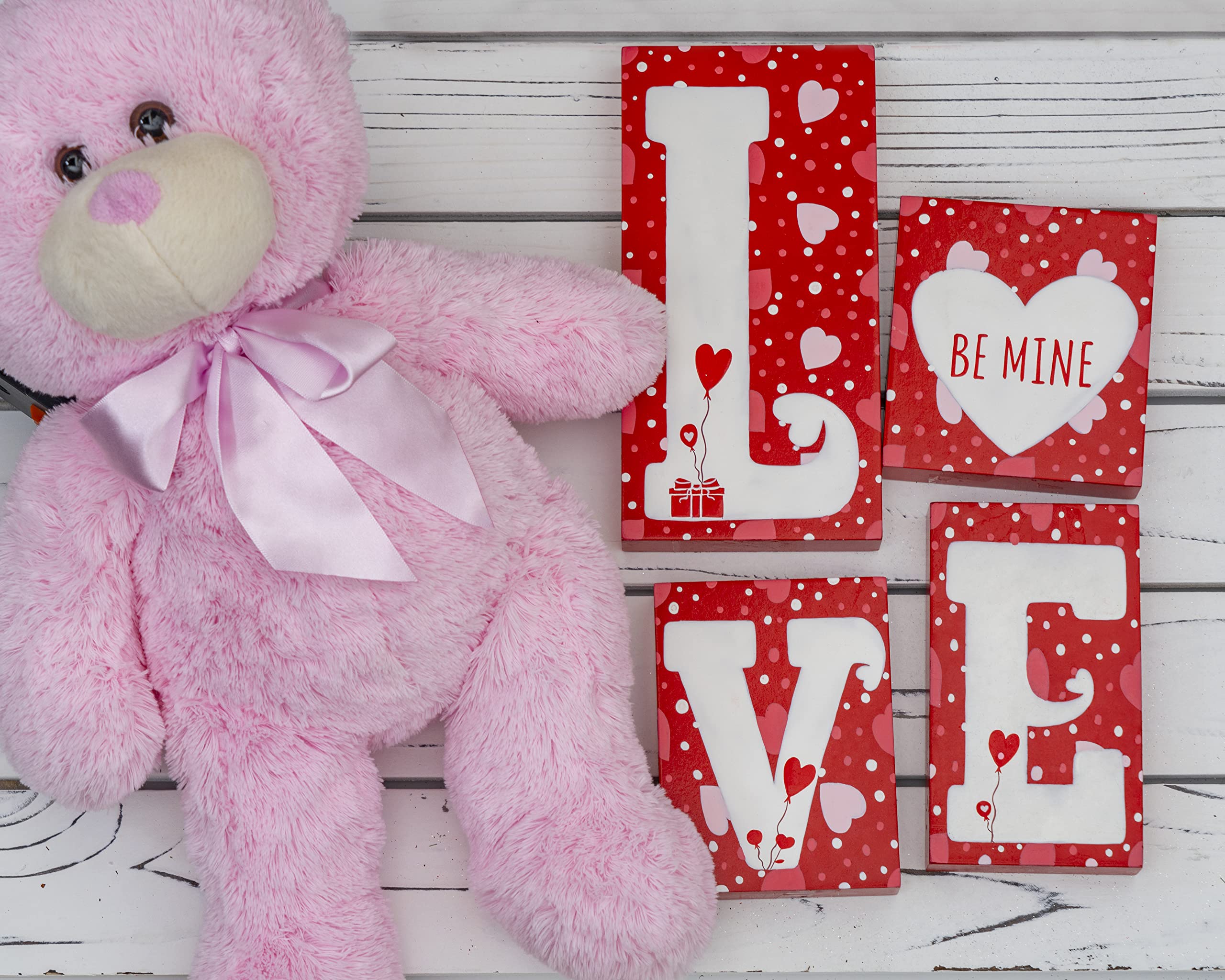 Snapklik.com : Ornativity Red Wooden Love Blocks - Valentines Day ...