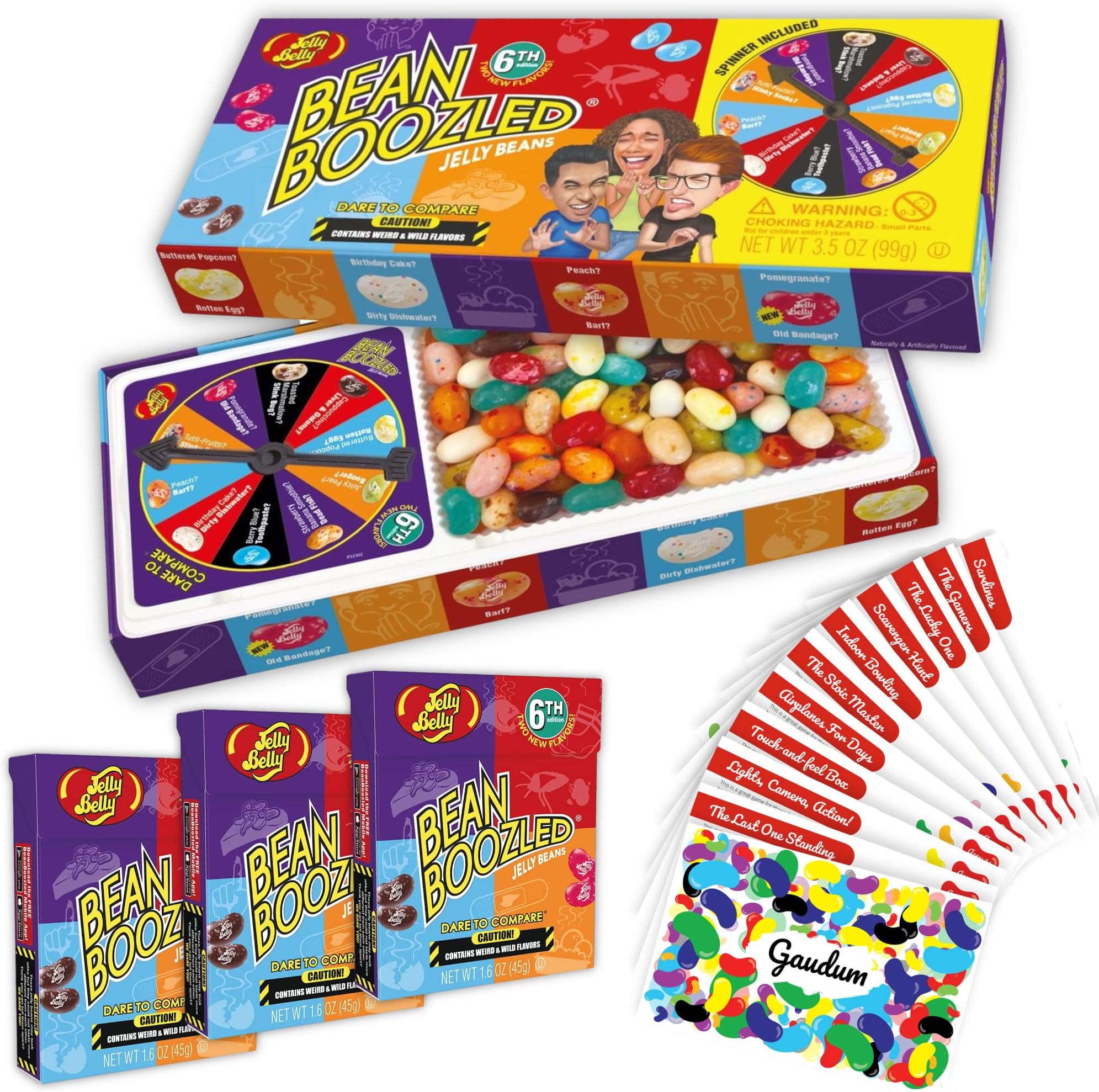 Amazon.com : Jelly Belly Bean Boozled Spinner Game and 3 Refill Packs ...