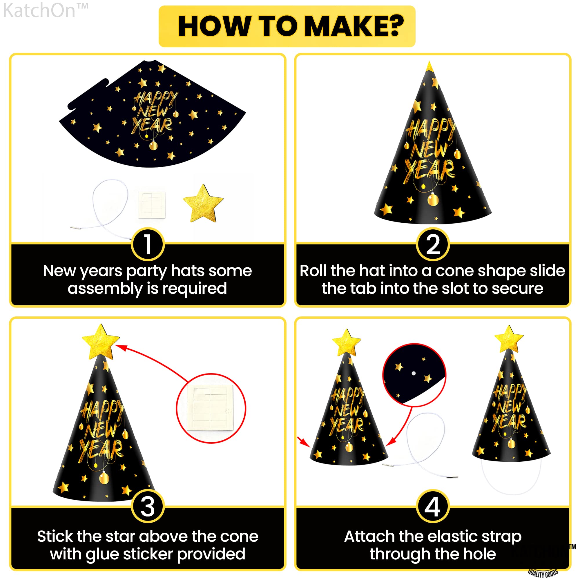 Snapklik.com : Happy New Years Eve Party Hats 2026 - Pack Of 12 Happy ...