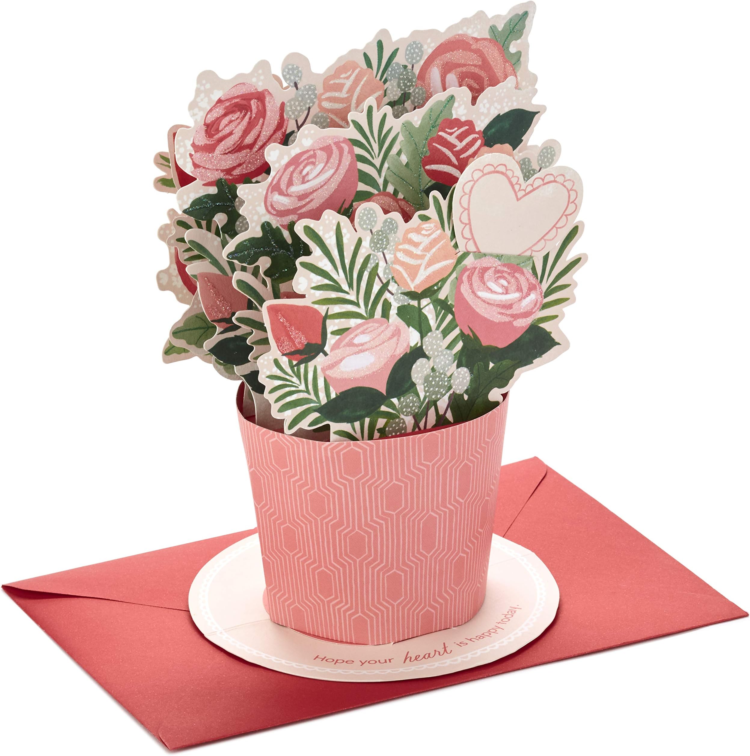 Amazon.com : TRUANCE Pop Up Card, Greeting Card, Rose Bouquet Flowers ...