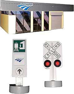 Amazon.com: Amtrak Wooden Station Set with Crossbuck and Trailblazer ...