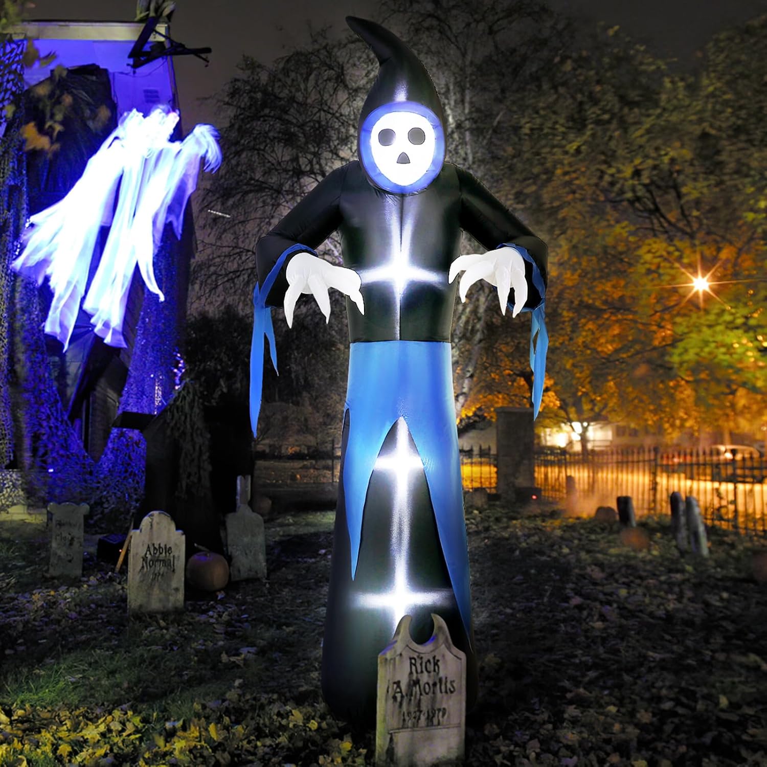 Amazon.com: Libima 8 Ft Inflatable Grim Reaper Halloween Inflatables ...