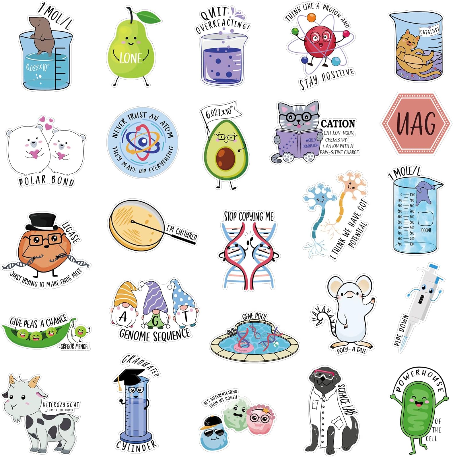 Amazon.com: 100 PCS Laboratory Science Stickers, Funny Science ...