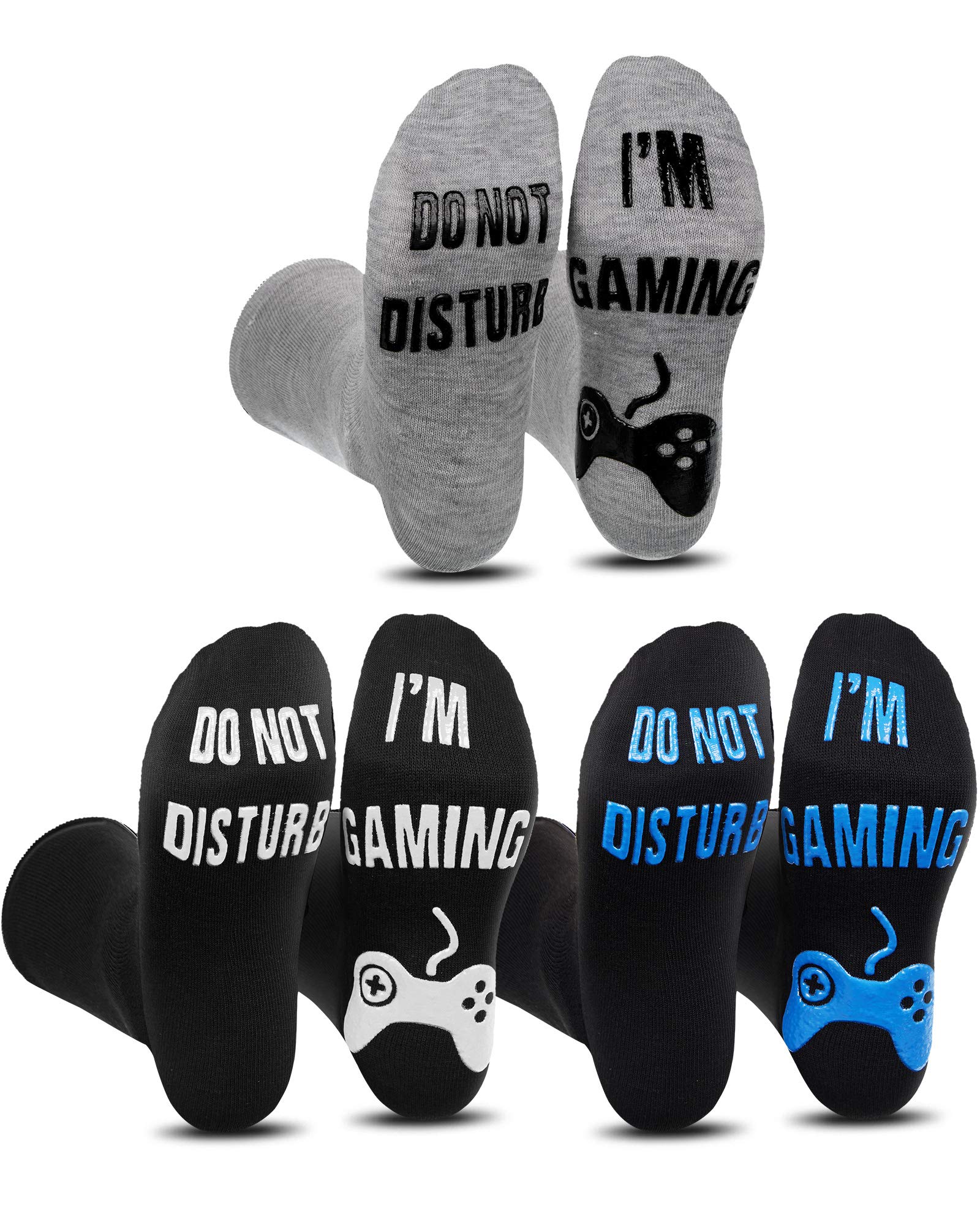 Amazon.com: Geyoga 3 Pairs Funny Gamer Socks Do Not Disturb I'm Gaming ...