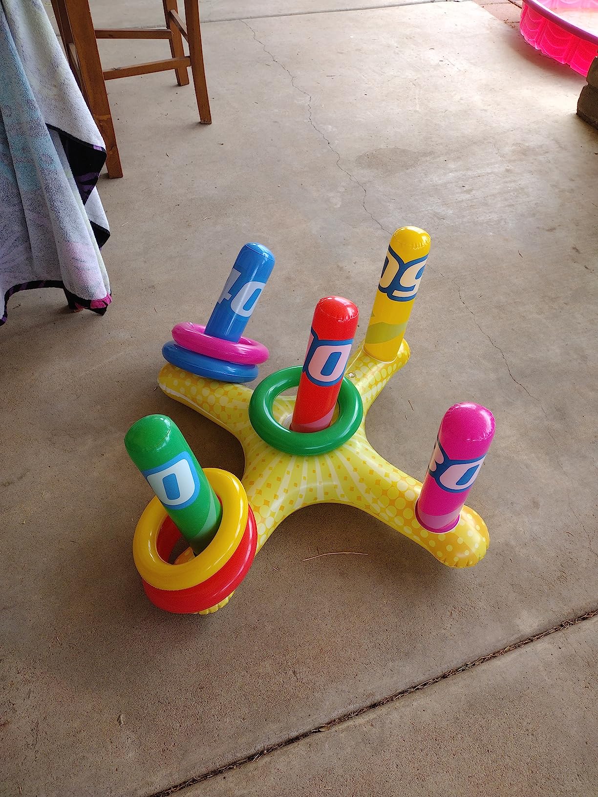 Amazon.com: 2 Sets Inflatable Pool Toss Game Combo Set Includes Ring ...