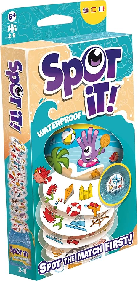 Spot It! / Dobble Beach (2024 Waterproof Edition; ML) - Eco-Friendly ...