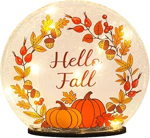 Amazon.com: PHITRIC Fall Decorations for Home, 3 Pcs Crackle Glass Ball ...