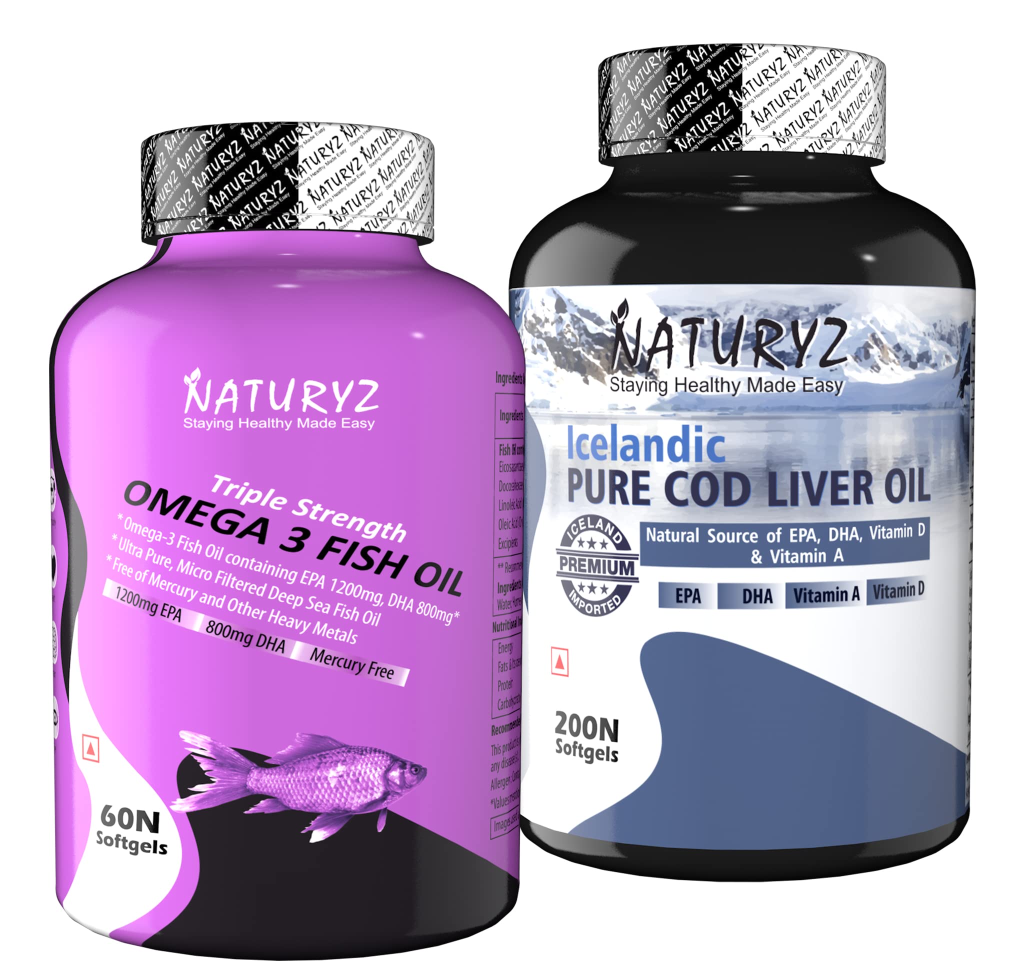 Buy Naturyz Triple Strength Omega 3 Fish Oil 2500mg with Highest ...