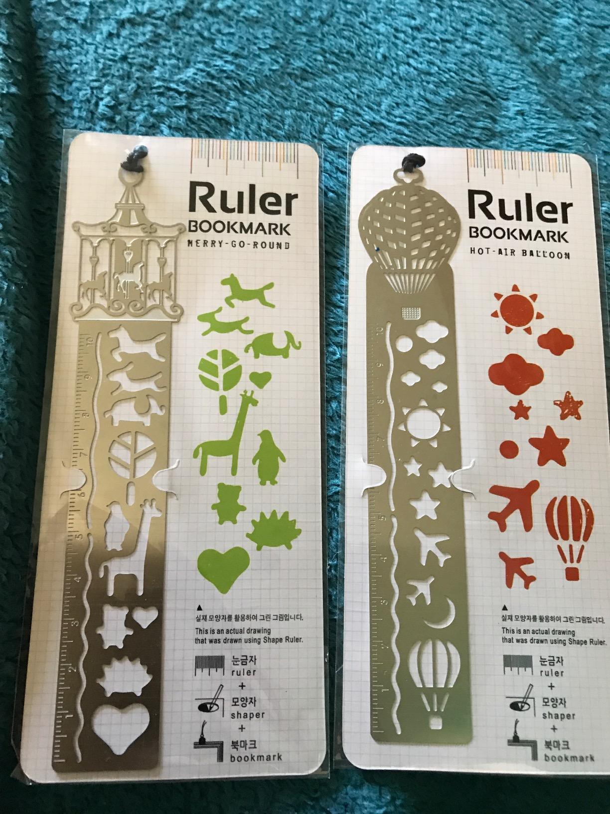 Amupper Metal Bookmarks Ruler Set,Pack of 4 : Amazon.co.uk: Stationery ...