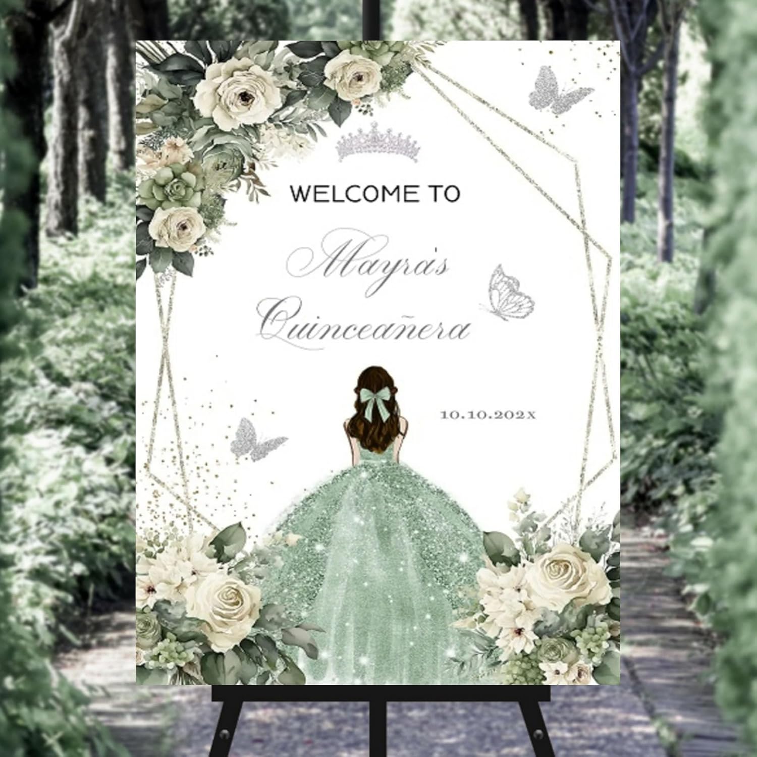 Amazon.com : Princess Quinceanera Welcome Sign, Quinceanera Welcome ...