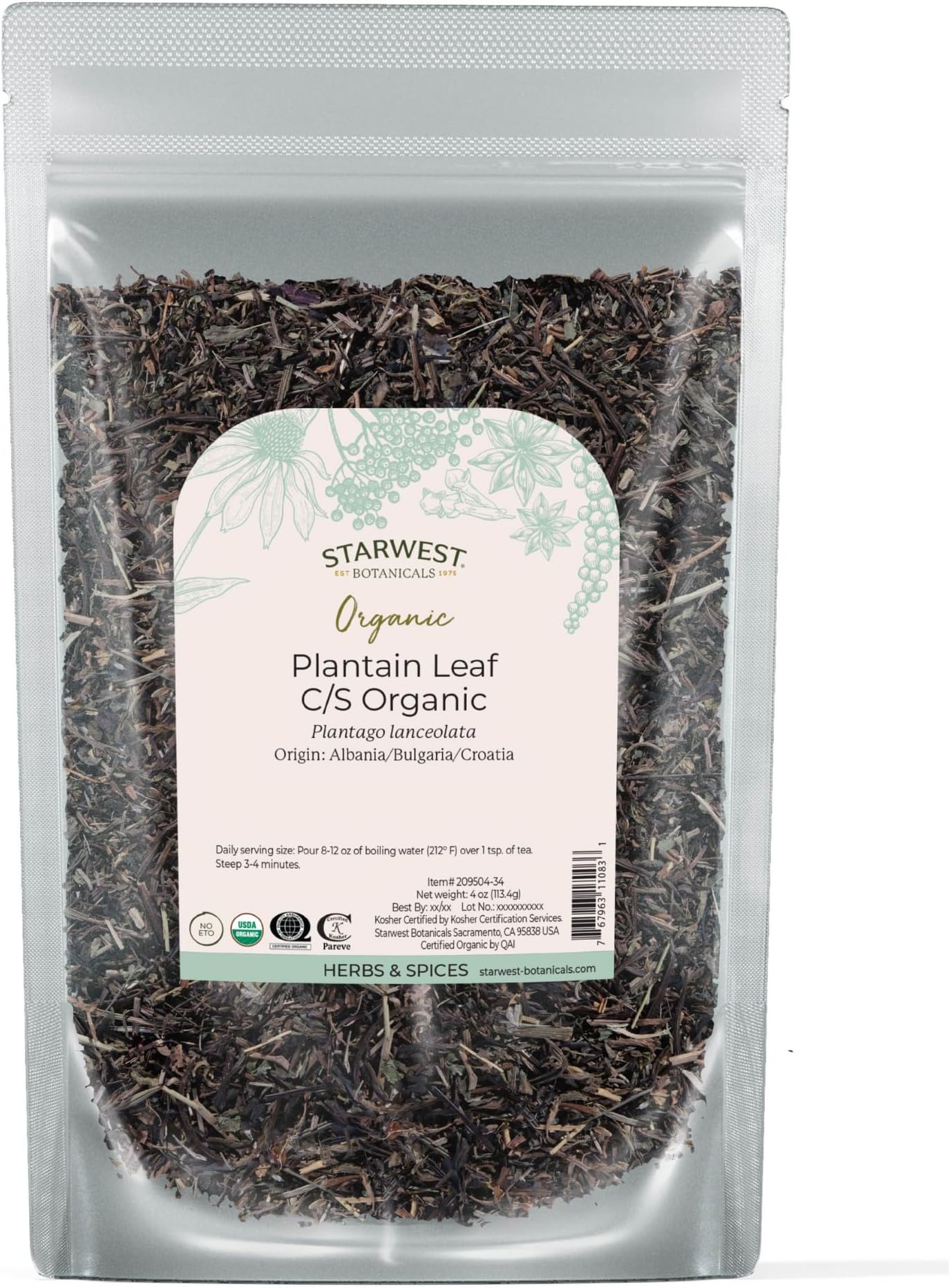 Amazon.com : Starwest Botanicals Organic Plantain Leaf - Natural Loose ...