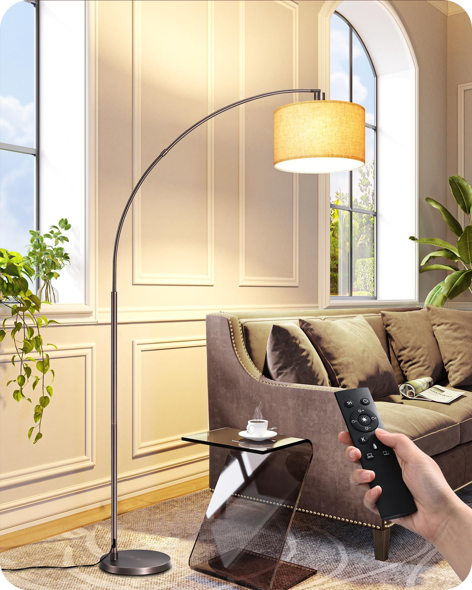 Amazon.com: Amazon Brand – Rivet Modern Arc Standing Floor Lamp with ...