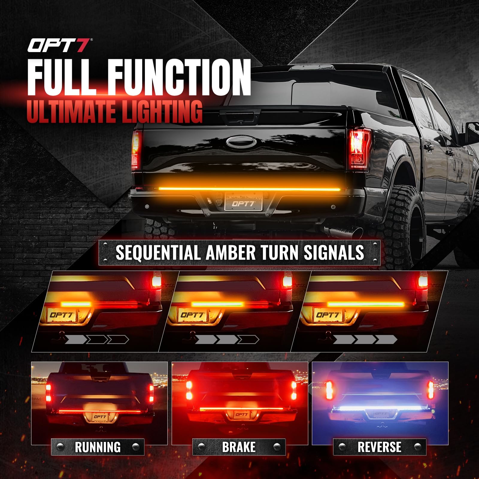 Snapklik.com : OPT7 48" Redline Parlux Triple Row LED Tailgate Light ...