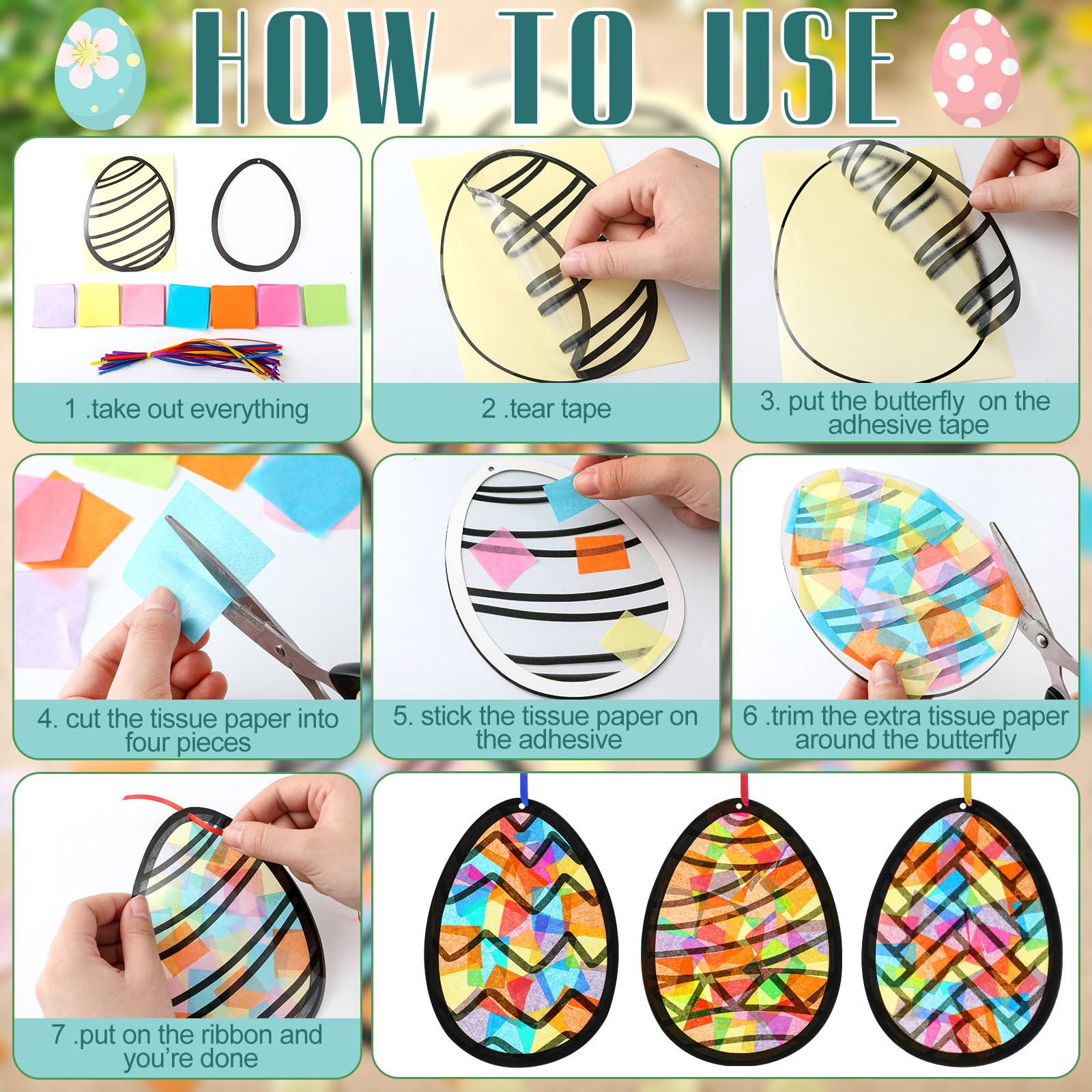 Snapklik.com : 32 Sets Easter Egg Crafts Kit, Easter Tissue Paper ...