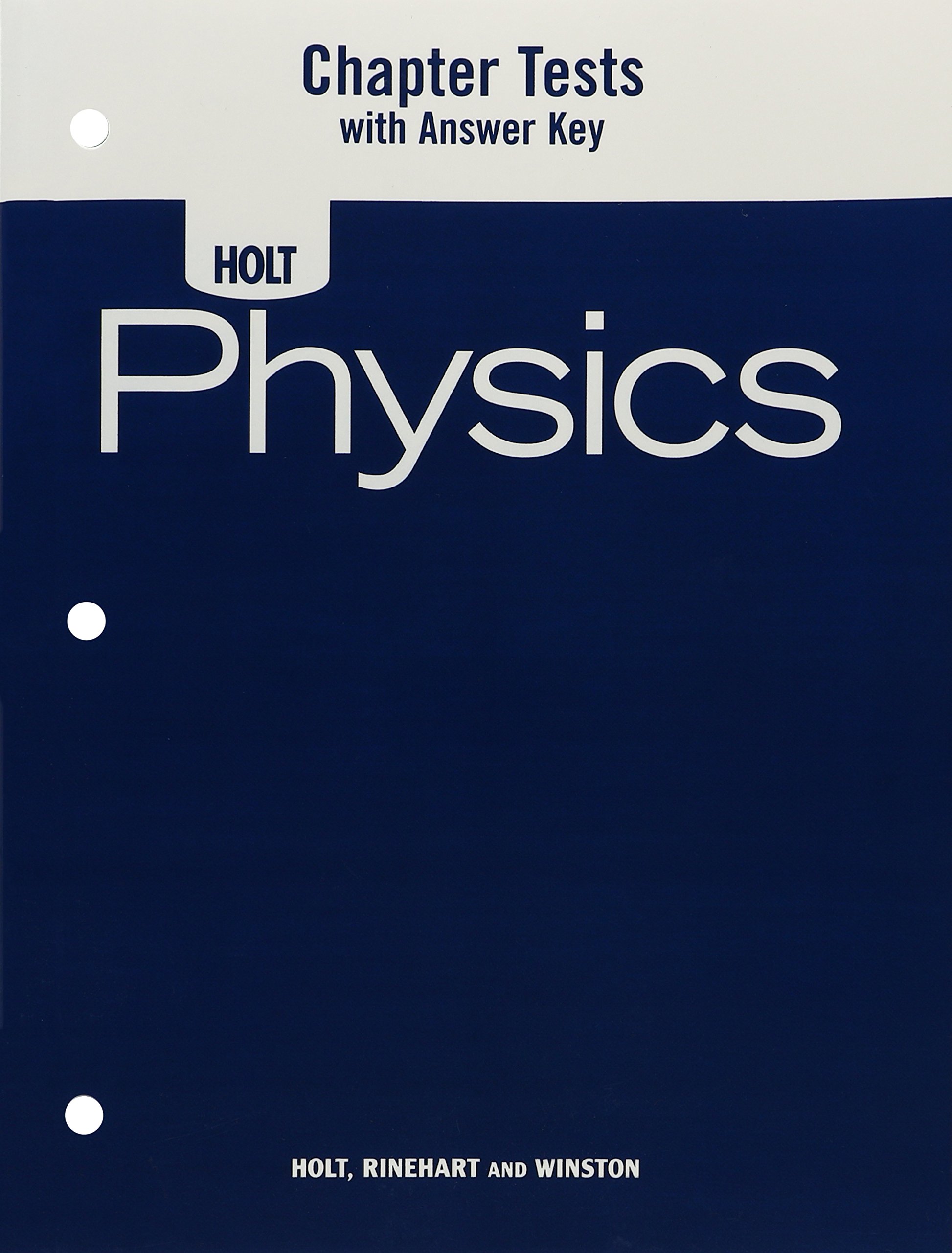 Amazon.com: Physics: Chapter Tests with Answer Key: 9780030368370: Holt ...