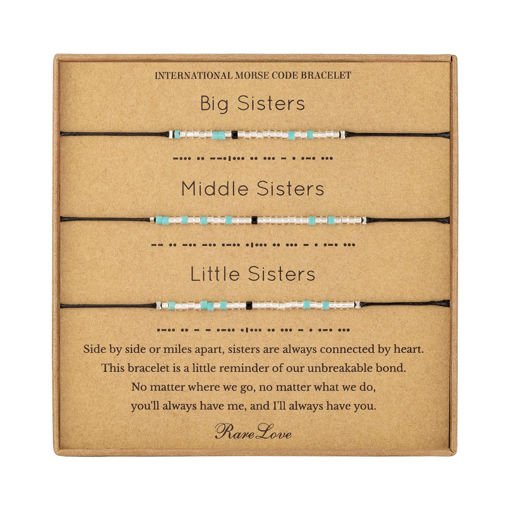 Amazon.com: RareLove 3PCS Sister Bracelets for 3,Big Sister Middle ...