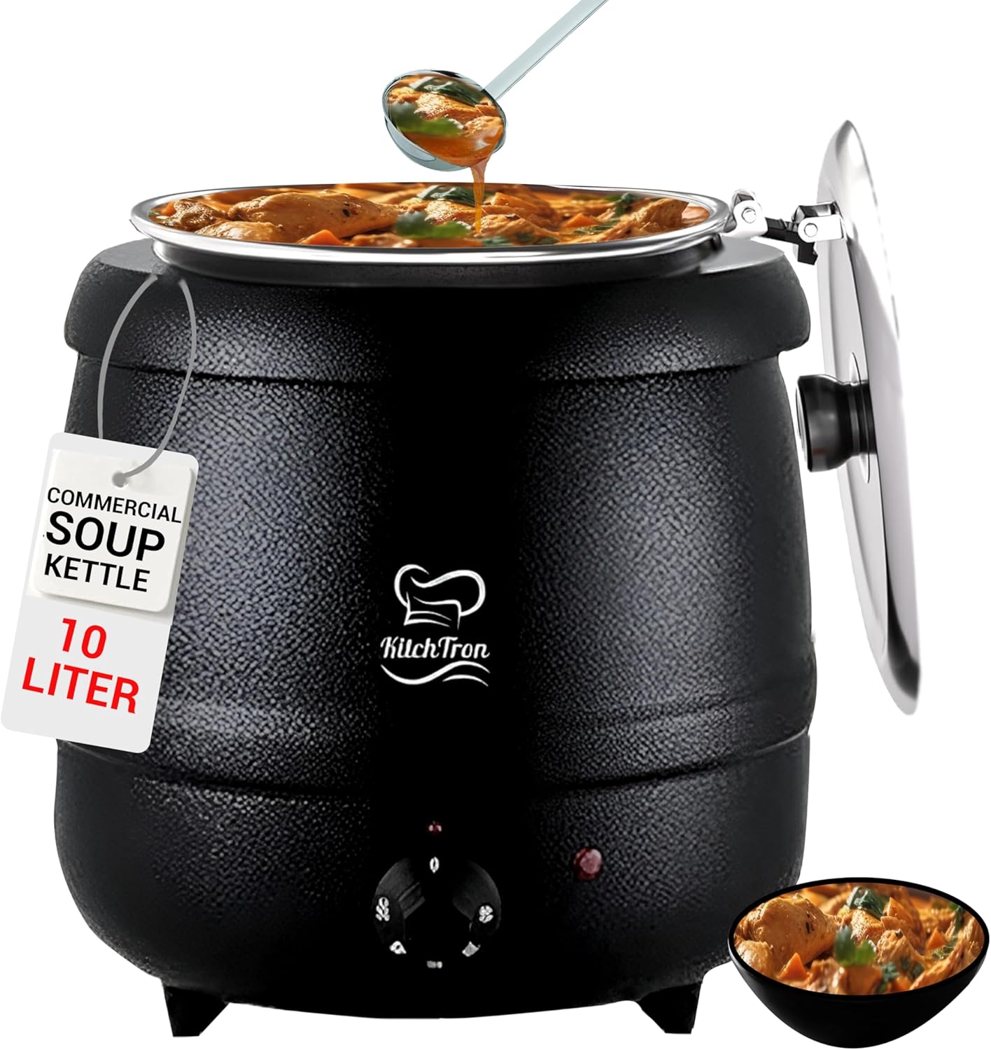 Amazon.com: KitchTron Commercial Soup Kettle with Hinged Lid and ...