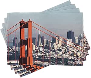 Amazon.com: Ambesonne United States Place Mats Set of 4, San Francisco ...