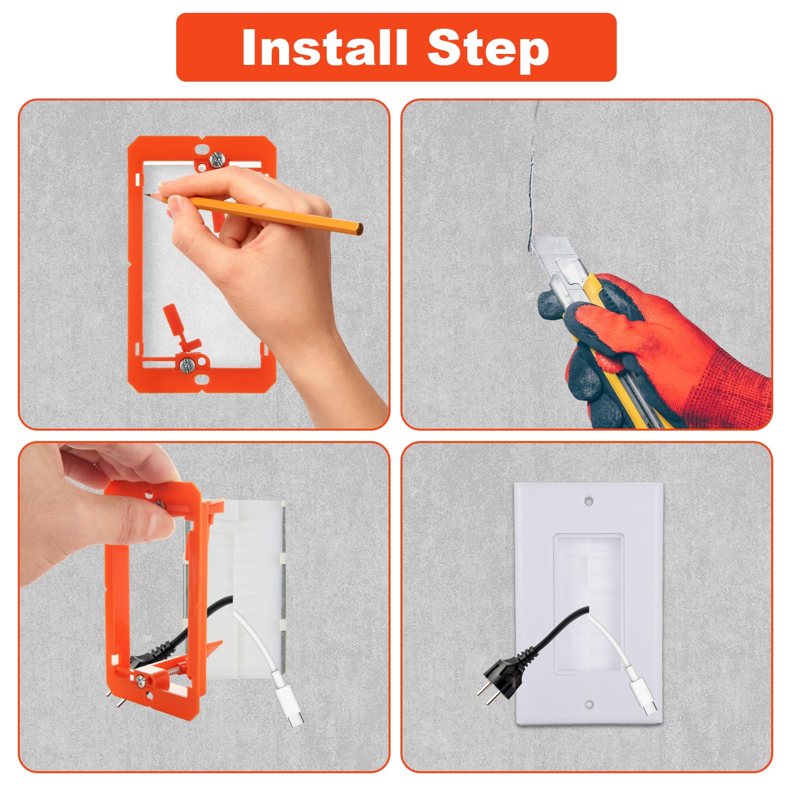 Snapklik.com : 24 Pack Single Gang Low Voltage Mounting Bracket, Flush ...