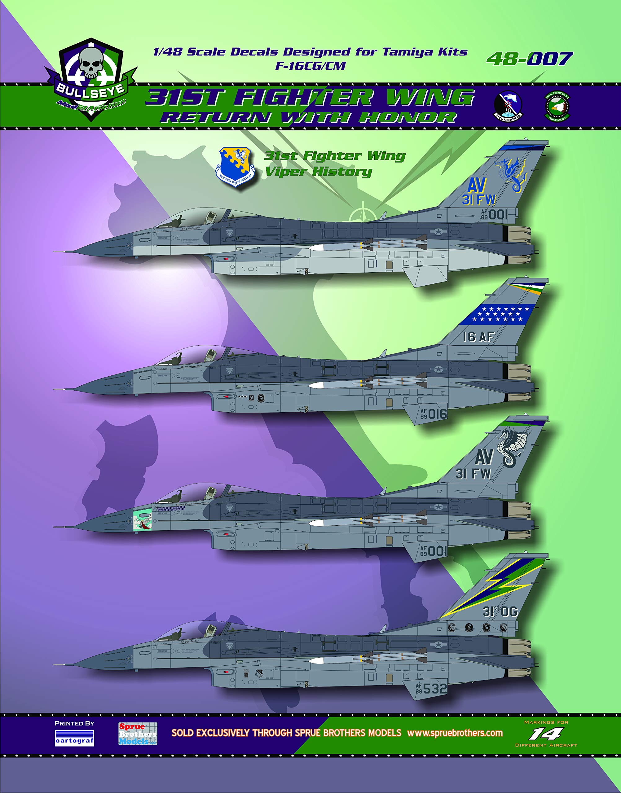 Bullseye Model Aviationbma48007 1 48 Decals F 16cg F 16cm | Desertcart GB