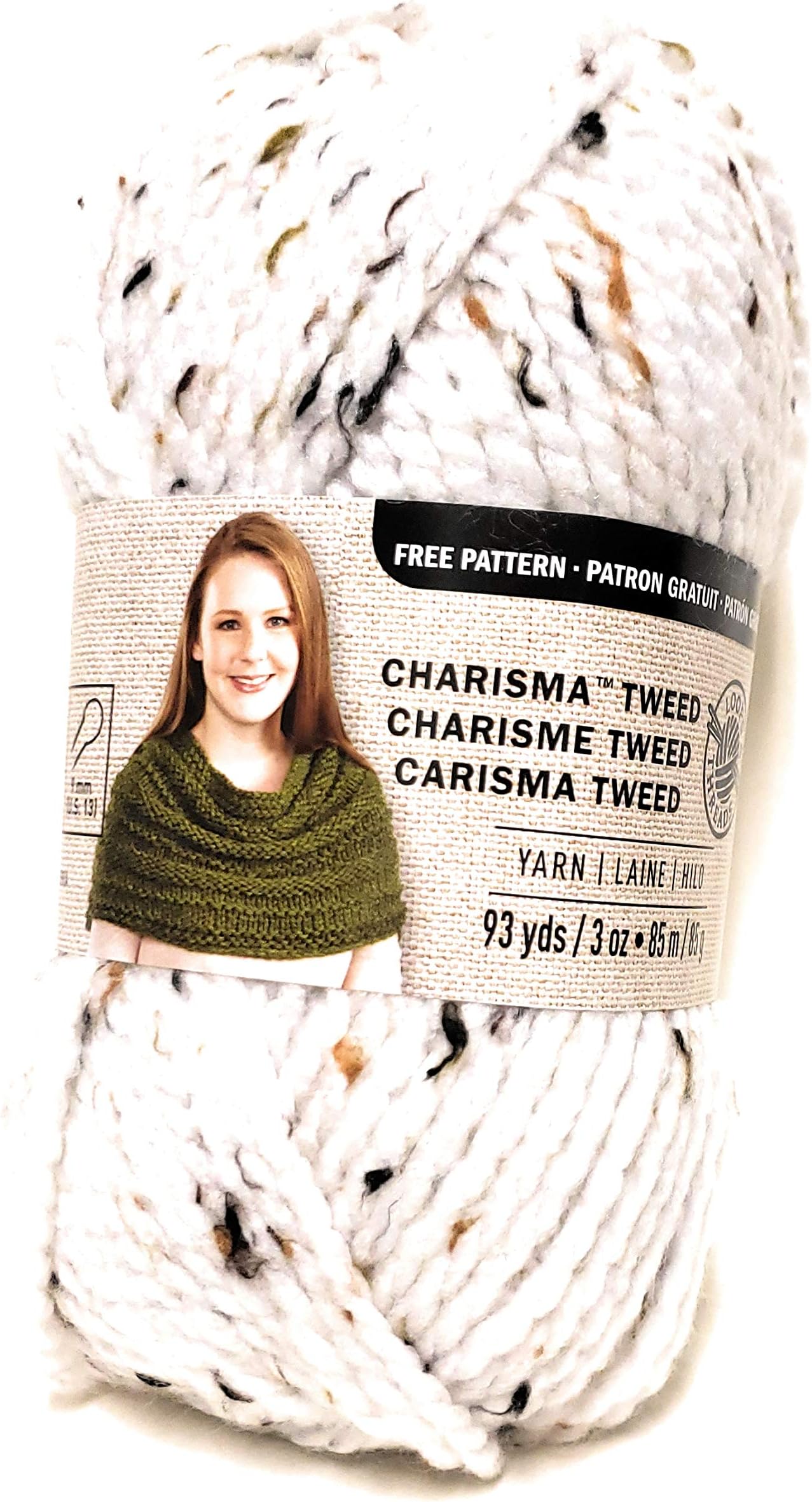 Amazon.com: Loops & Threads Charisma Tweed Yarn 1 Ball White 3 oz.