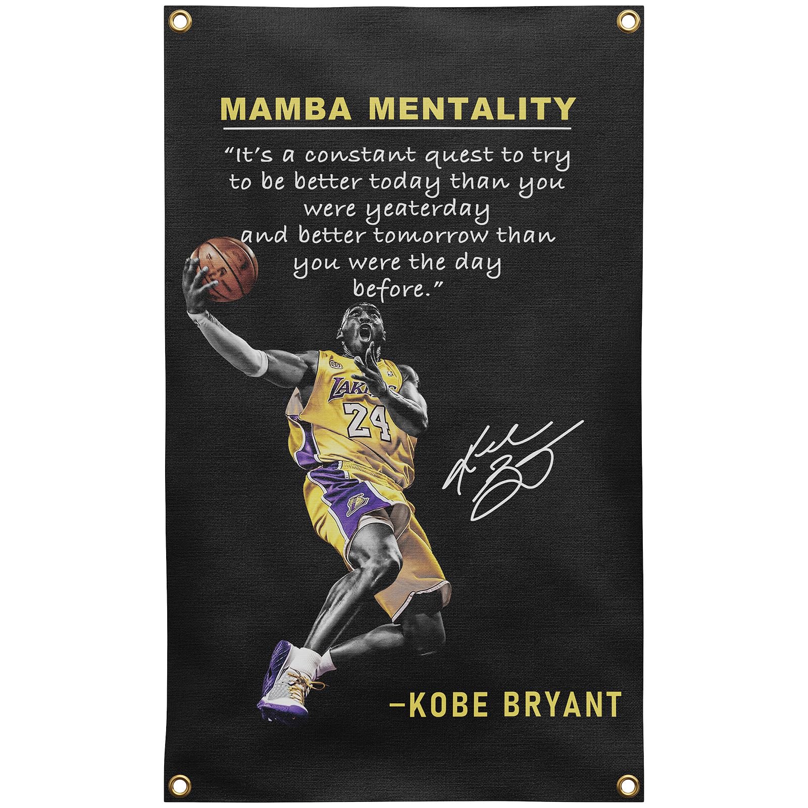 Amazon.com : Basketball Flag for Kobe Bryant Mamba Inspirational Banner ...