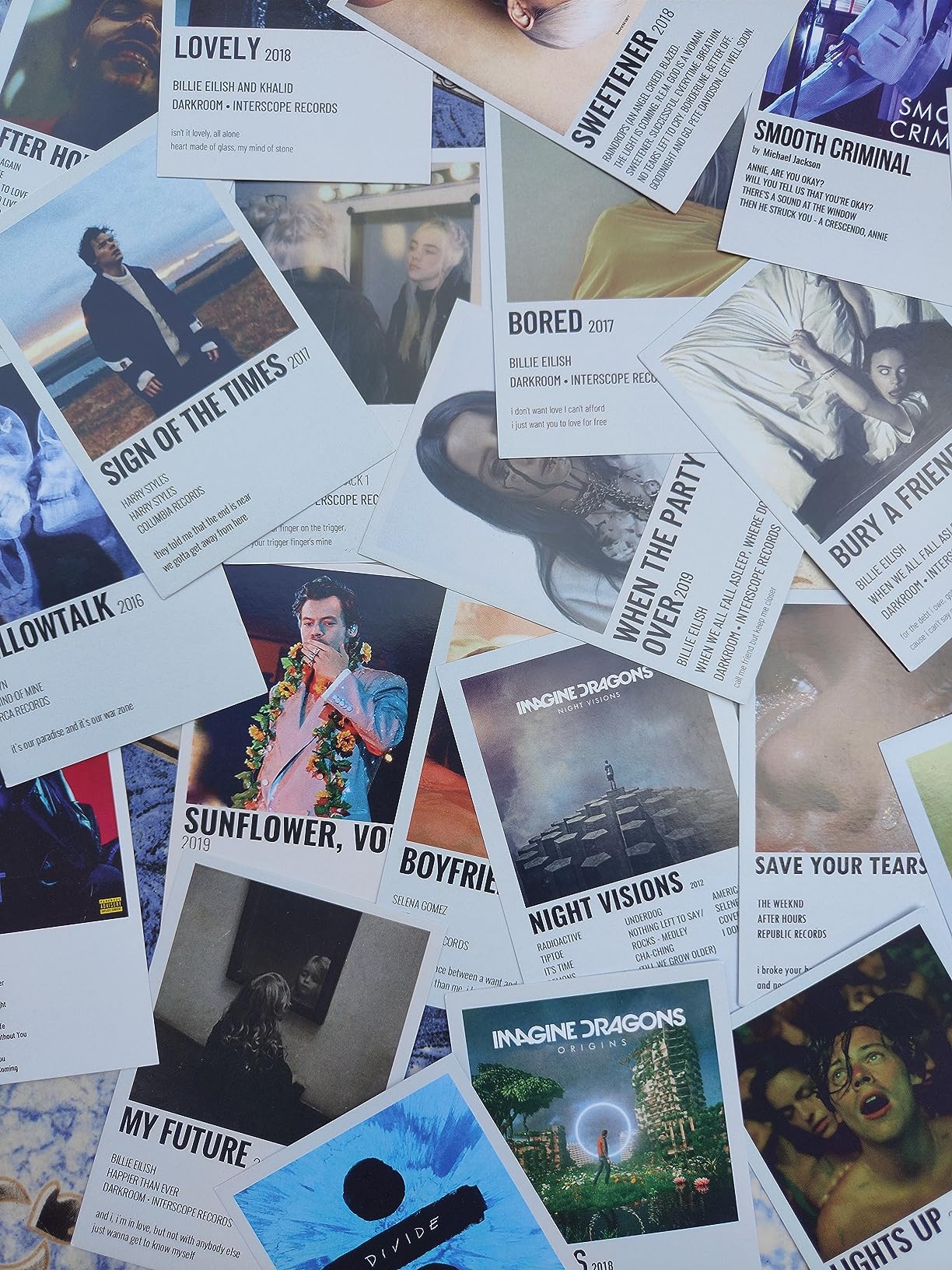 Paper Song Album Wall Collage Self-Adhesive Sticker Kit Aesthetic | 50 ...