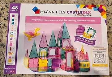Amazon.com: MAGNA-TILES Castle DLX 48-Piece Magnetic Construction Set ...