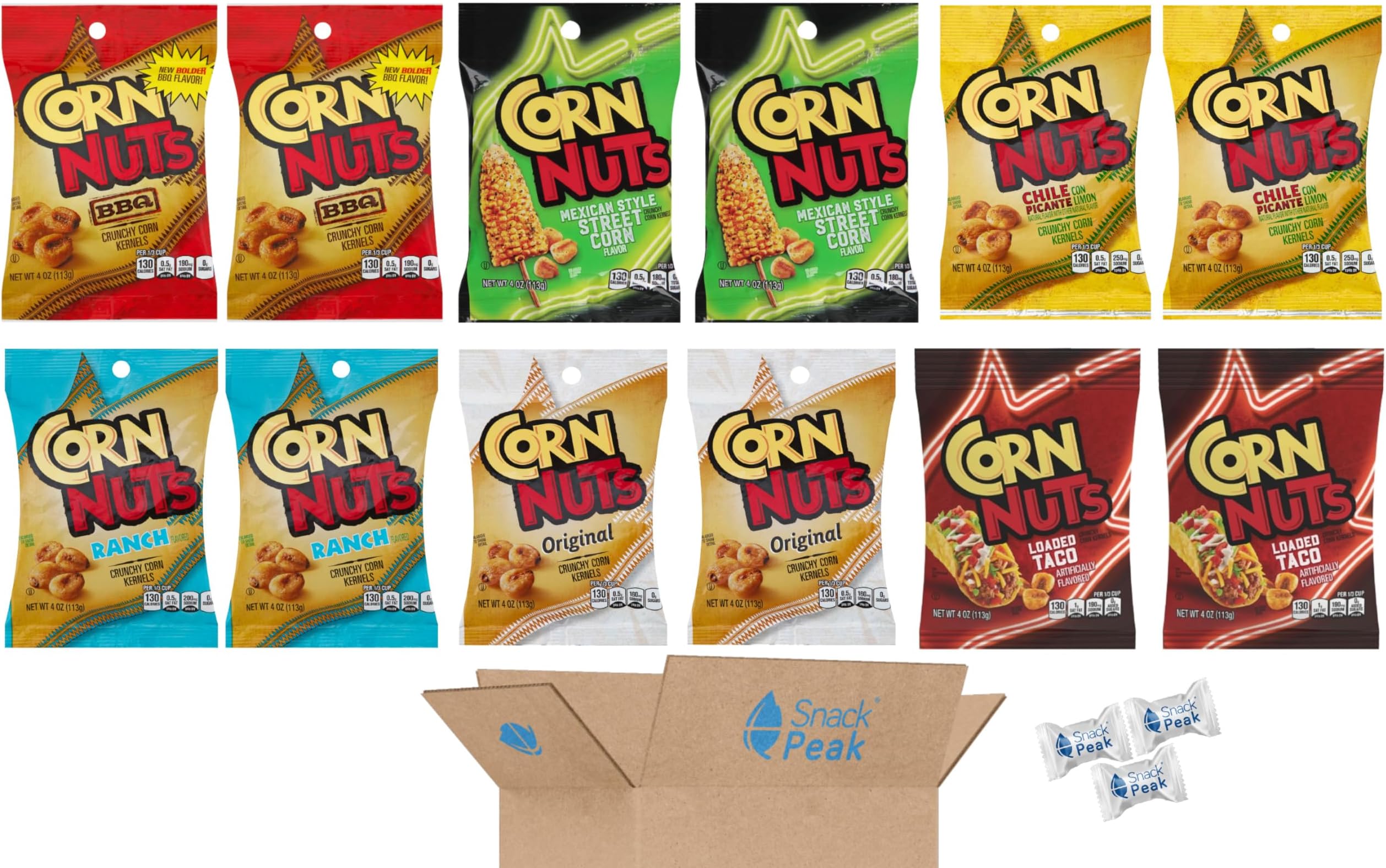 Amazon.com : Corn Nuts Snack Variety Pack - Crunchy Corn Kernels ...
