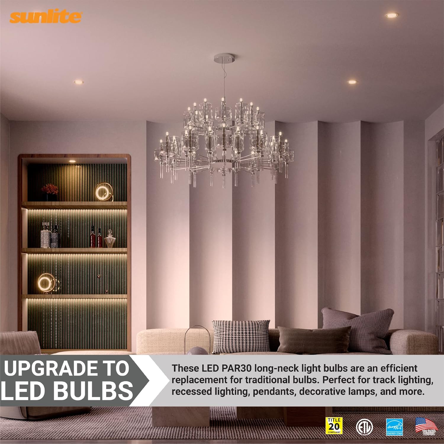 Sunlite Foco reflector LED PAR30 41809, 9 vatios (75 W ), 750 lúmenes ...