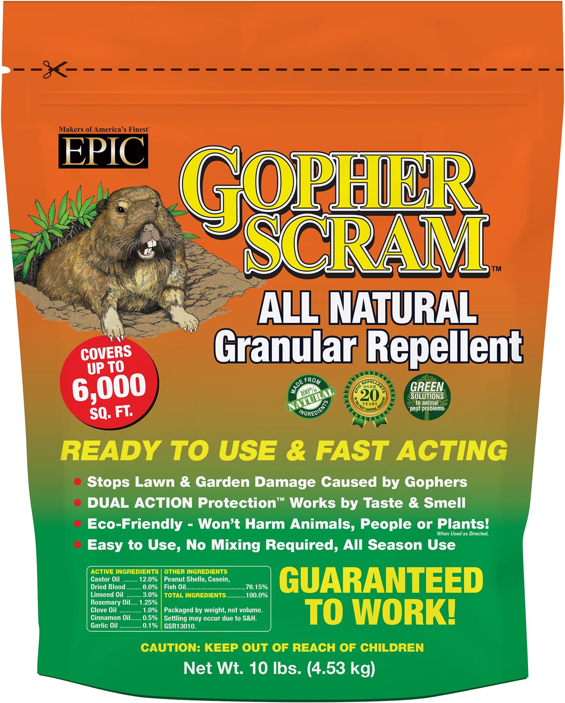 Amazon.com : Gopher Scram All Natural Granular Repellent - All-Natural ...