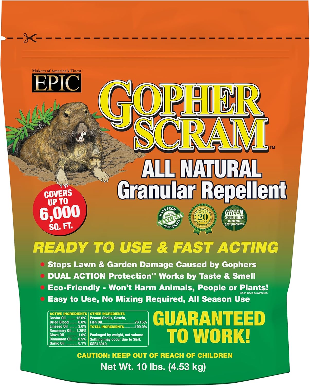 Amazon.com : Gopher Scram All Natural Granular Repellent - All-Natural ...
