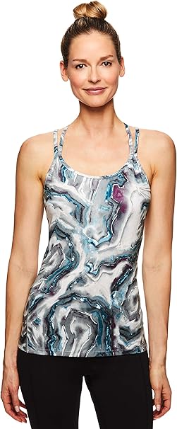 Gaiam Women's Strappy Racerback Yoga Tank Top w/ Built-in Medium Impact ...