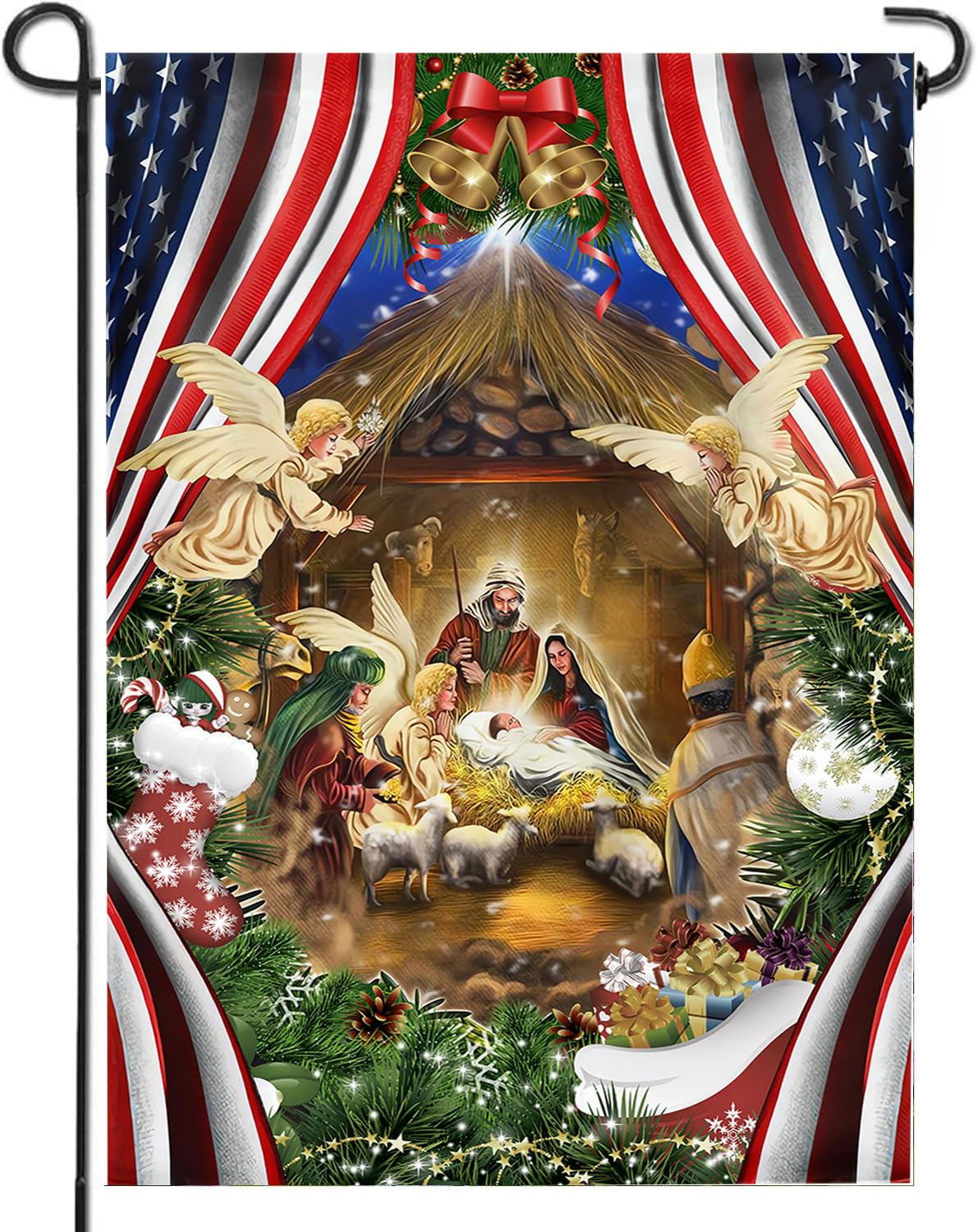 Amazon.com : DECORLUXES Christian Nativity Flag, American Christian ...