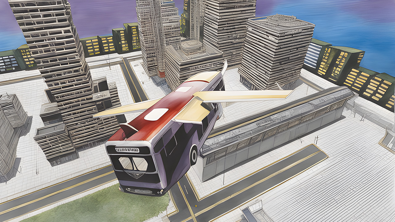 Extreme Futuristic Flying Bus Prisoner Transport Flight Simulator 3D ...