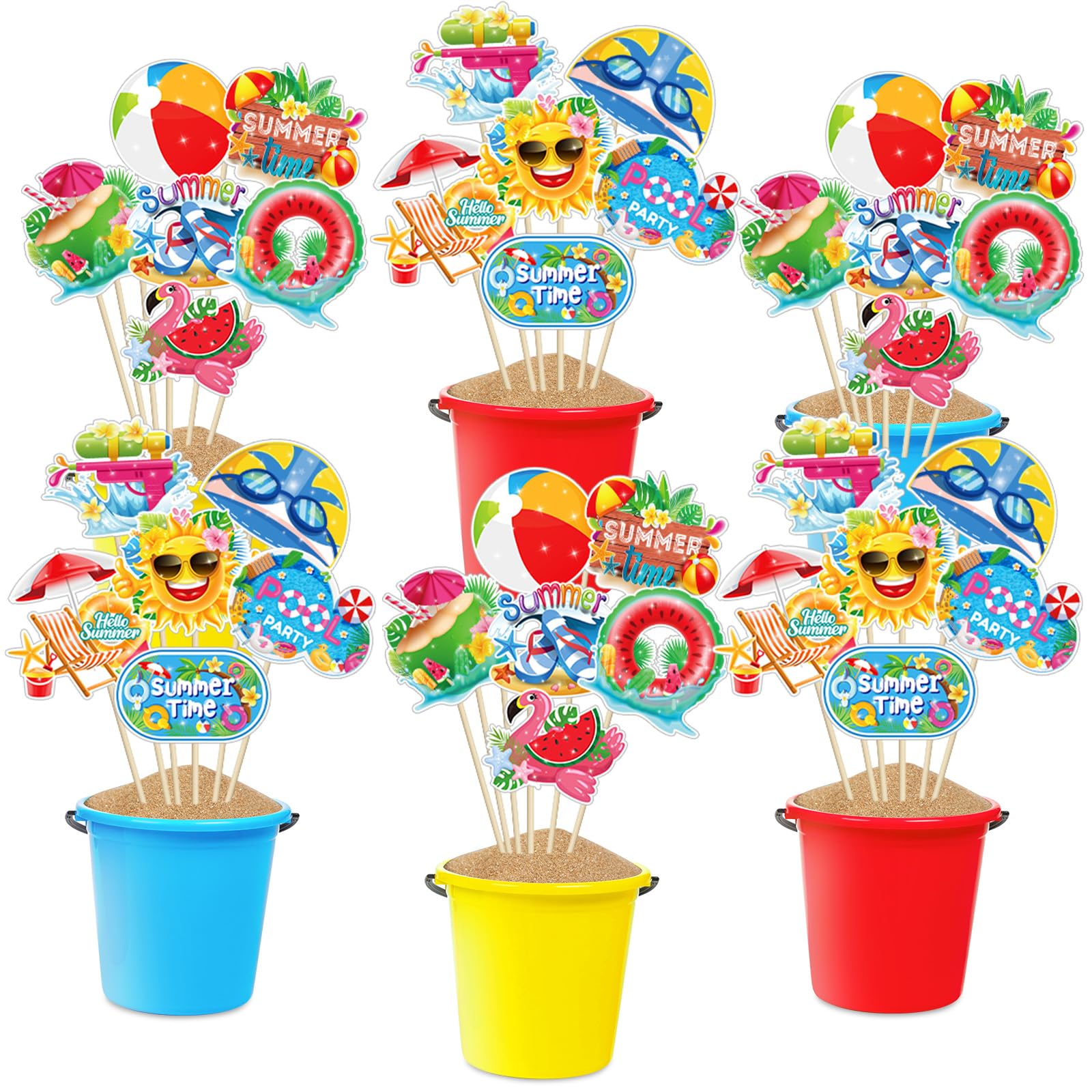 Snapklik.com : 36 Pcs Summer Pool Party Centerpiece Sticks Pool Theme ...