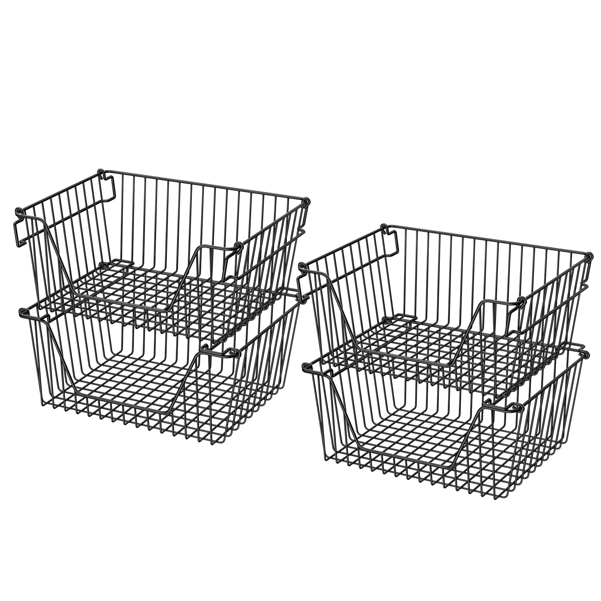 Amazon.com - blitzlabs Stackable Wire Metal Baskets Sturdy Cabinet ...