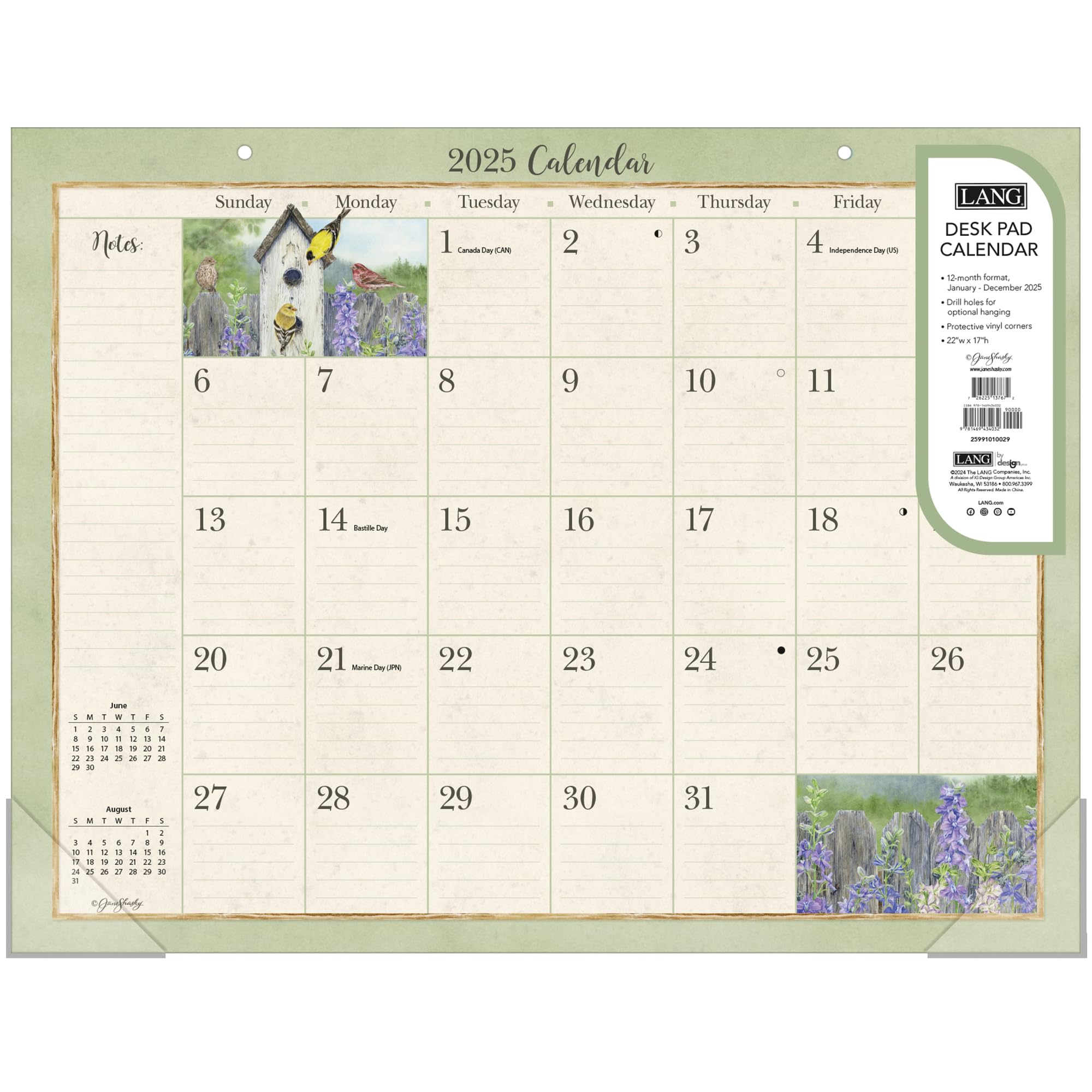 Amazon.com: LANG Birds In The Garden 2025 Deskpad (25991010029)