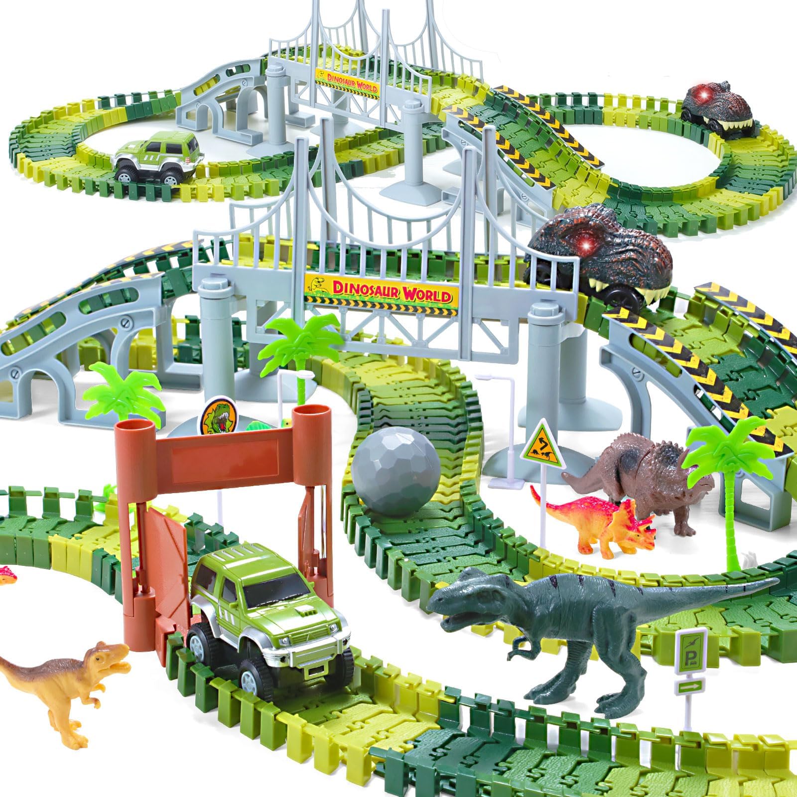 tumama Baby Race Tracks Set Construction Vehicles Electric Cars ...