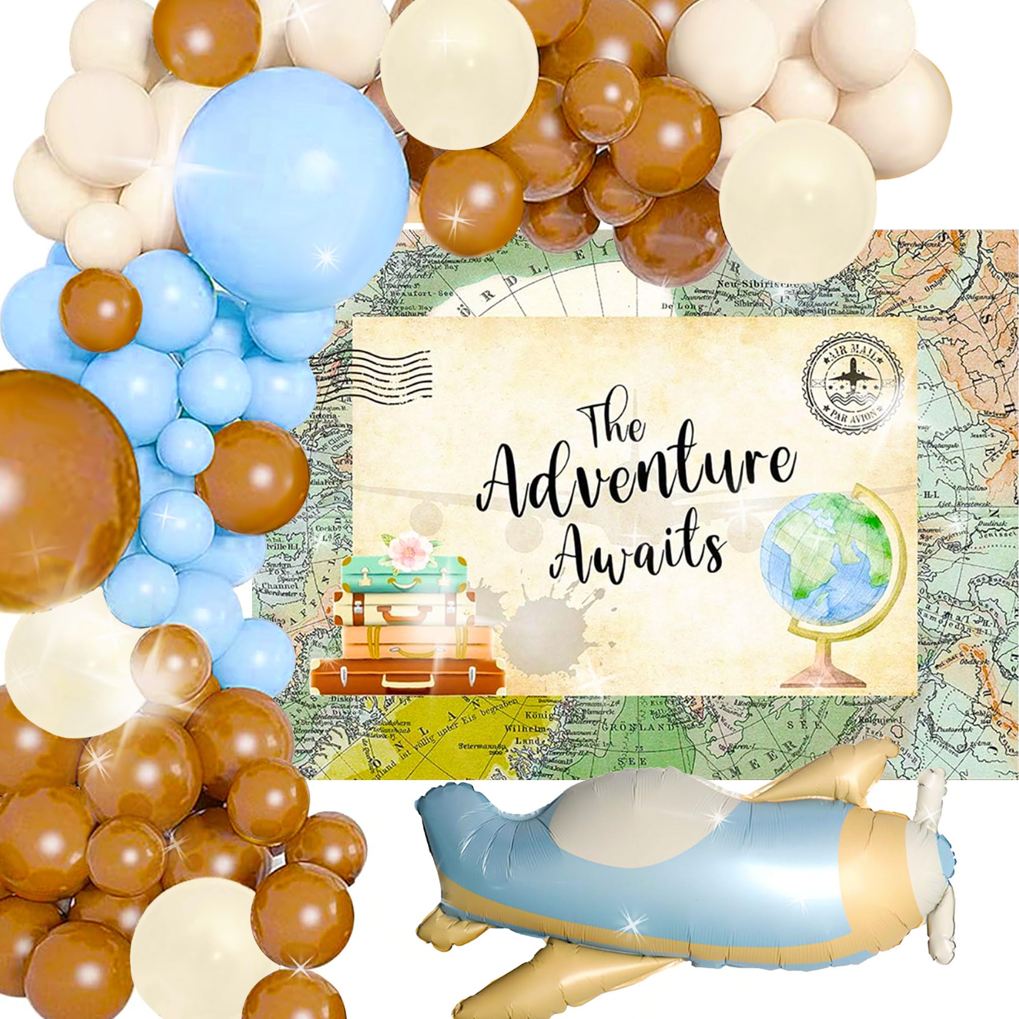 Amazon.com: JeVenis Travel Themed Party Decorations Balloons Adventure ...