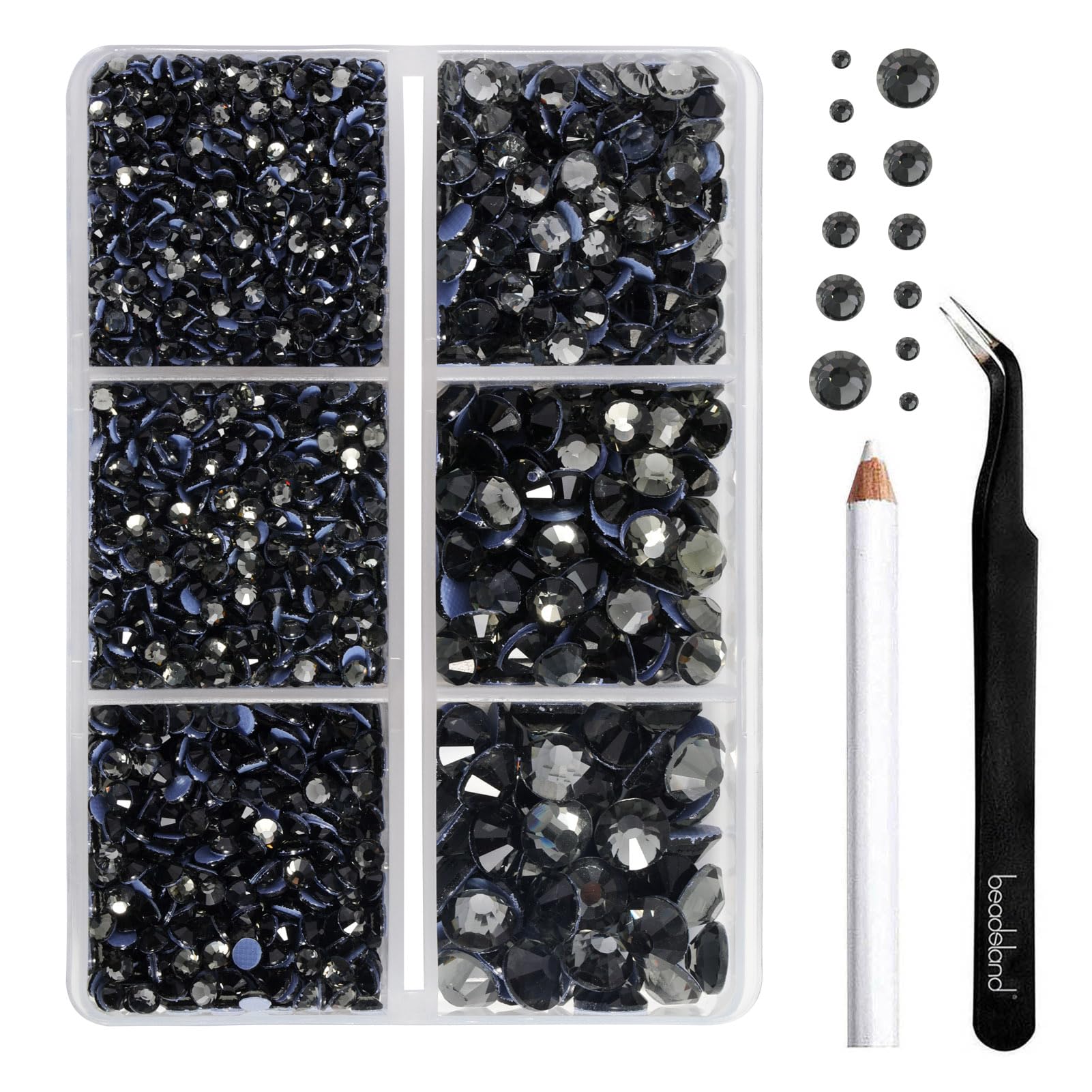 Amazon.com: BEADSLAND Hotfix Rhinestones, 4000 PCS Gray Rhinestones for ...