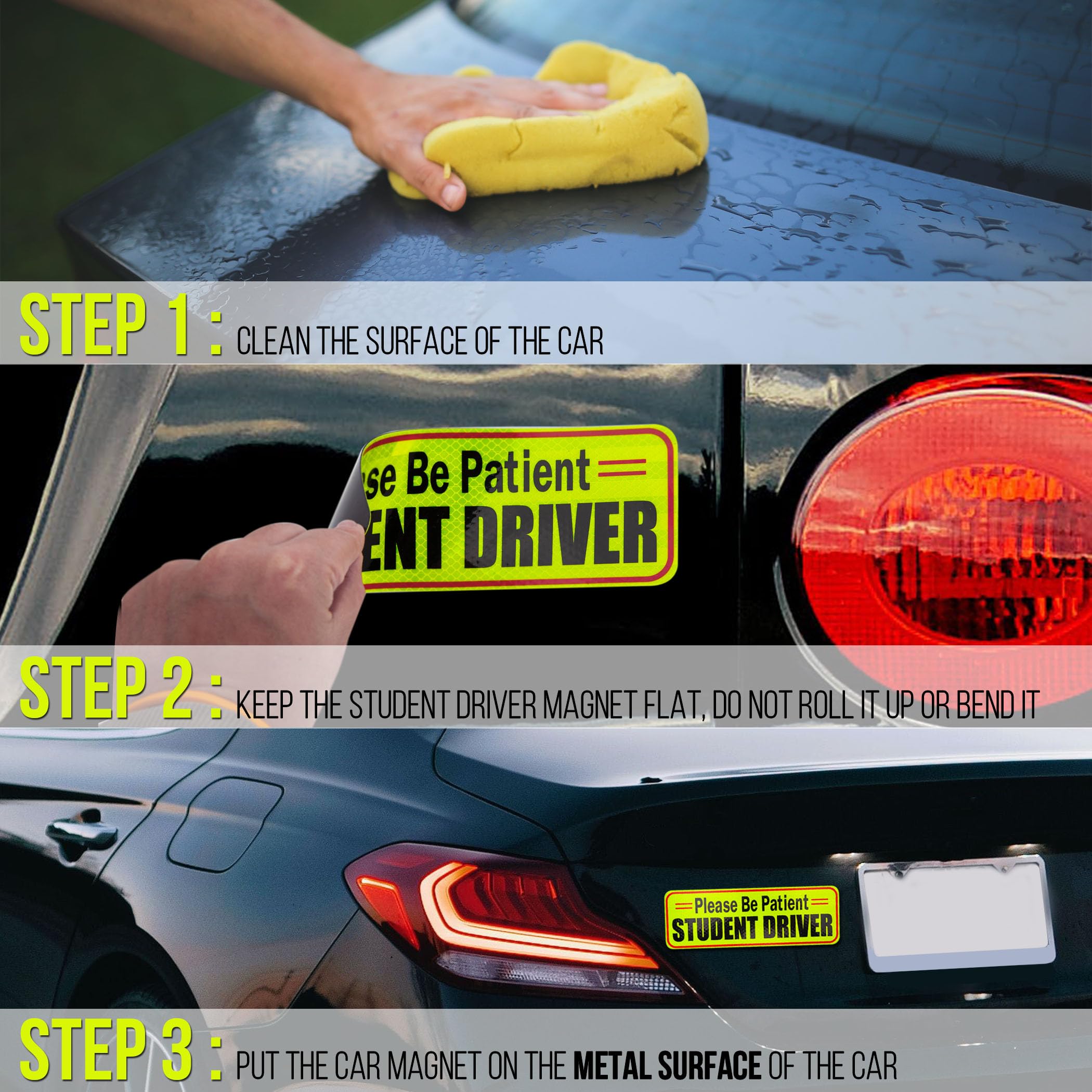 Snapklik.com : Student Driver Magnet For Car,Please Be Patient Student ...